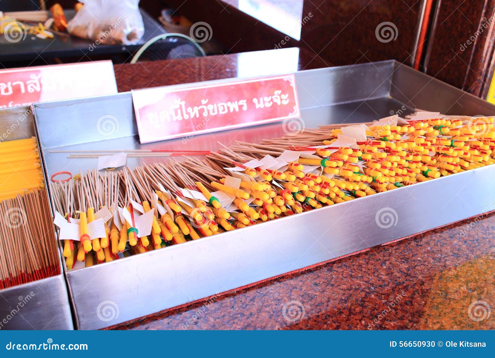 Joss sticks and candles stock photo. Image of joss, worship - 56650930