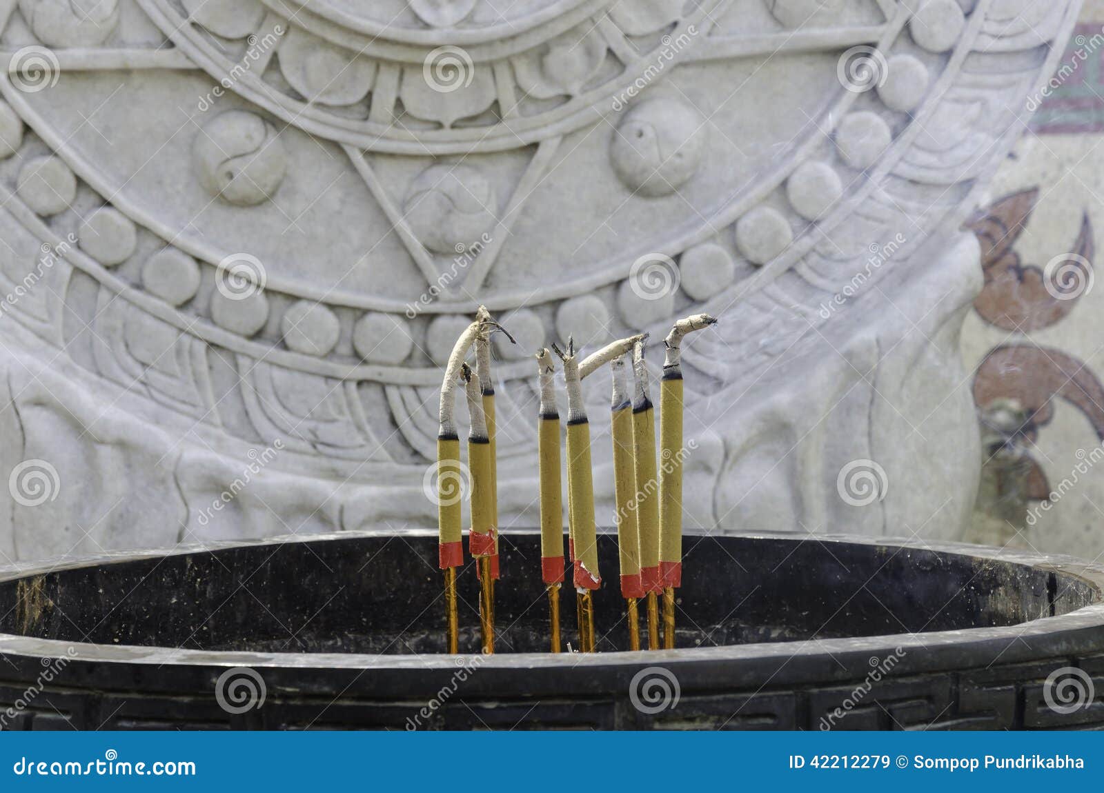 Joss Sticks in Front of Temple Stock Image - Image of pink, chinese ...