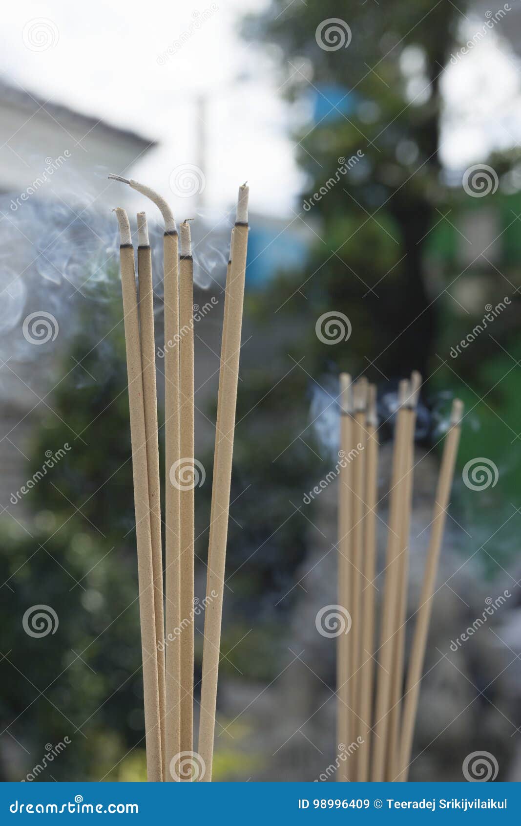 Joss sticks and smoke stock image. Image of temple, spirituality - 98996409