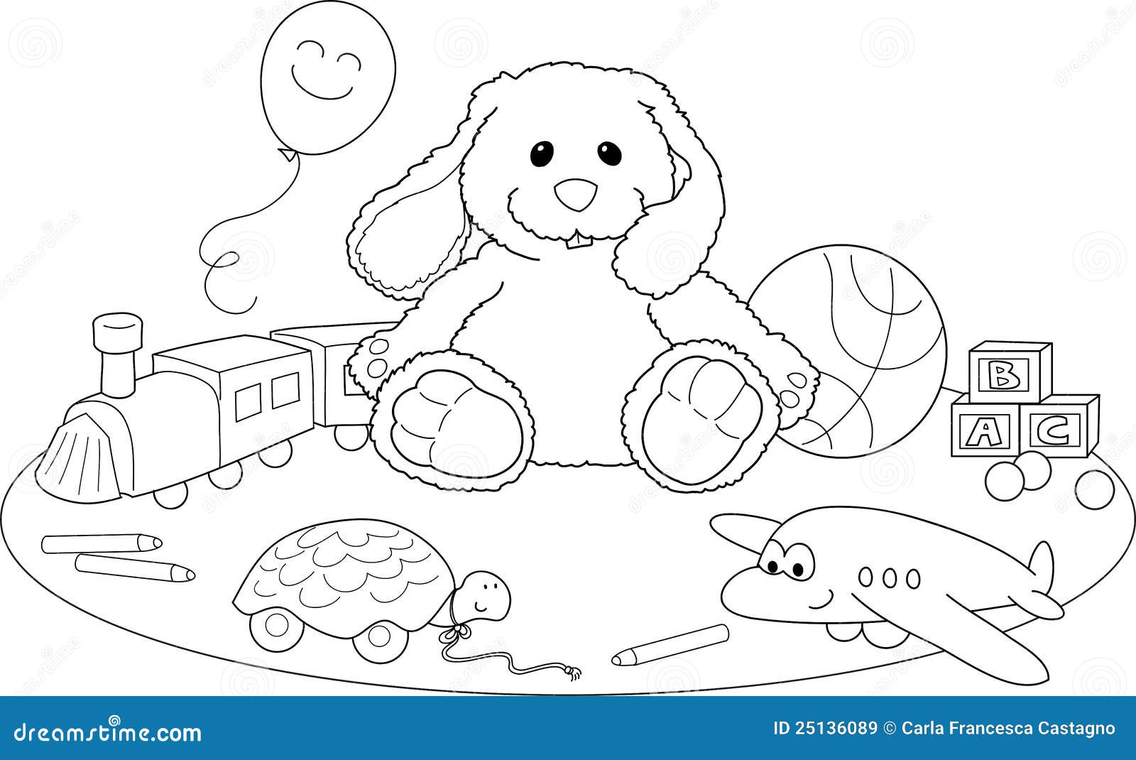 Jouets colorant la page illustration de vecteur. Illustration du mignon ...