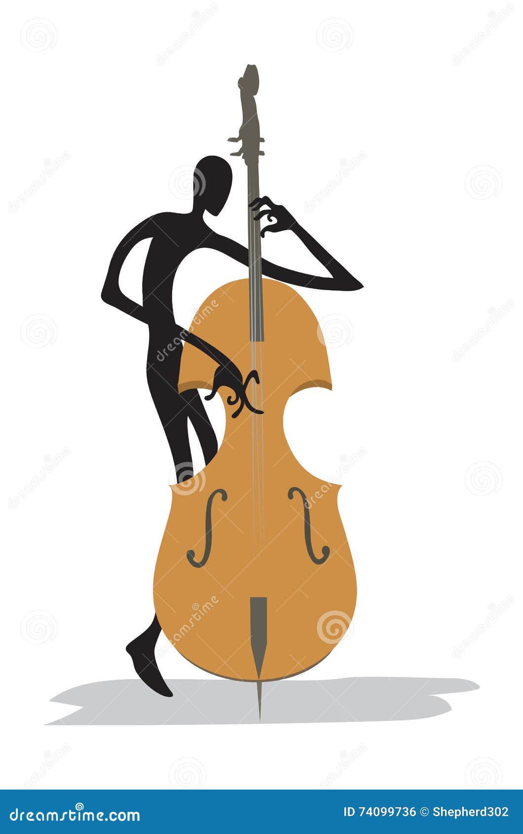 Joueur de contrebasse illustration de vecteur. Illustration du jazz ...