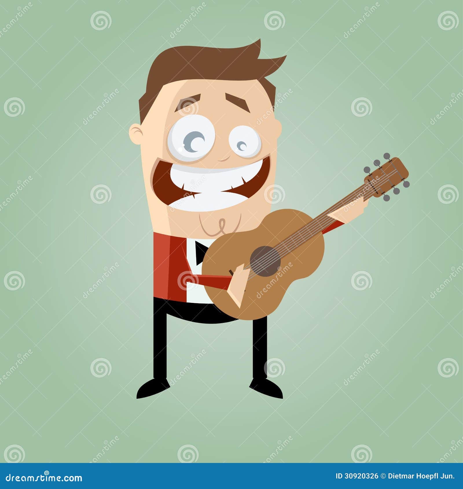 Joueur de guitare drôle illustration de vecteur. Illustration du drôle ...