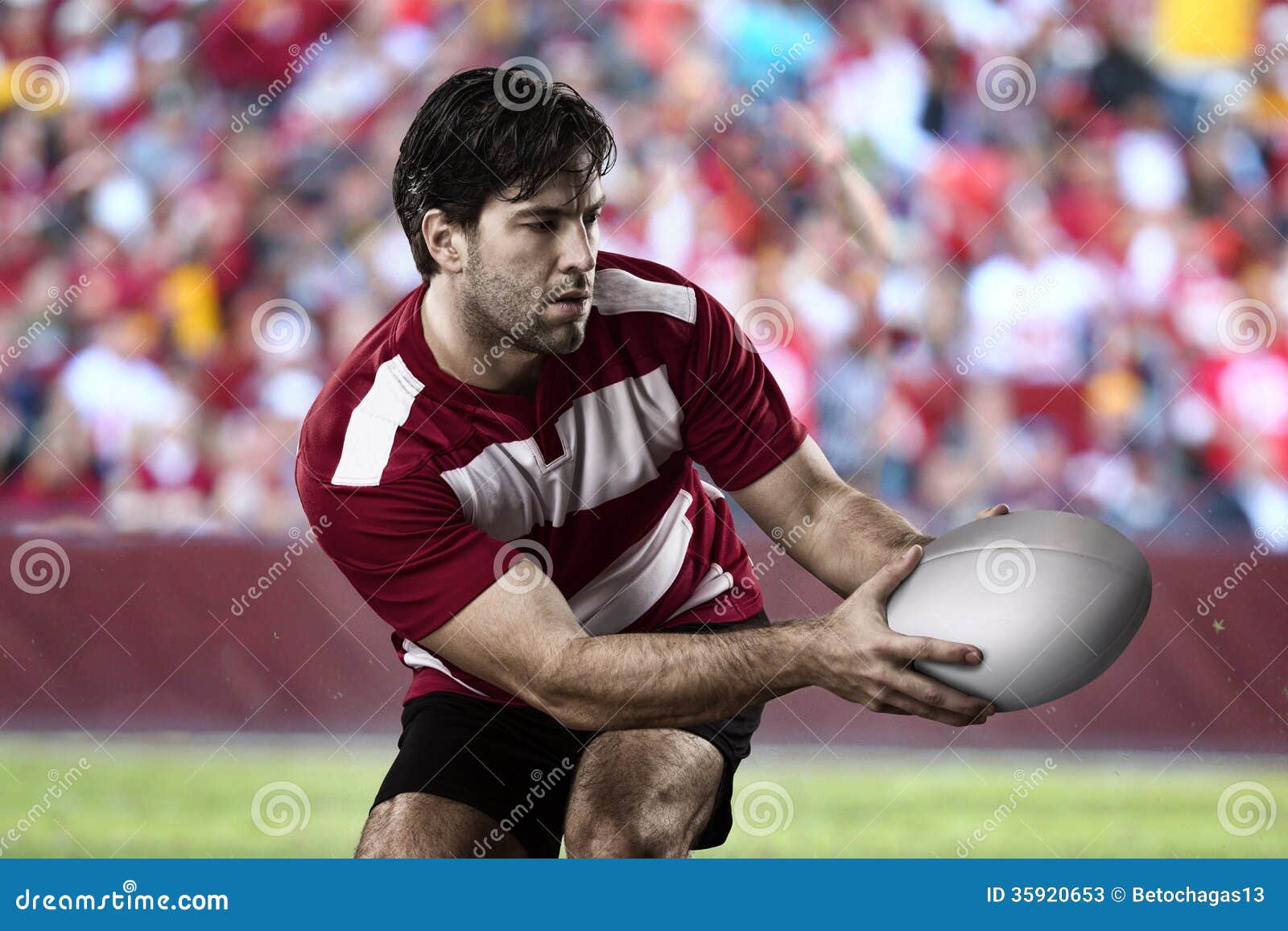 Joueur de rugby image stock. Image du blanc, rouge, simple - 35920653
