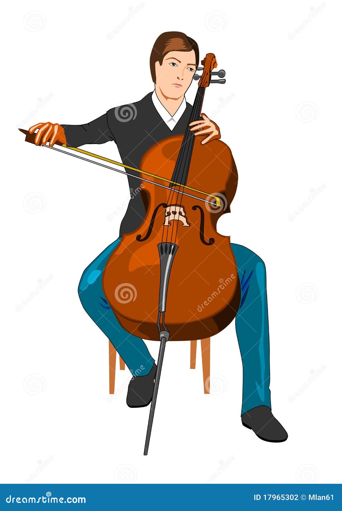 Joueur de violoncelle illustration de vecteur. Illustration du musique ...