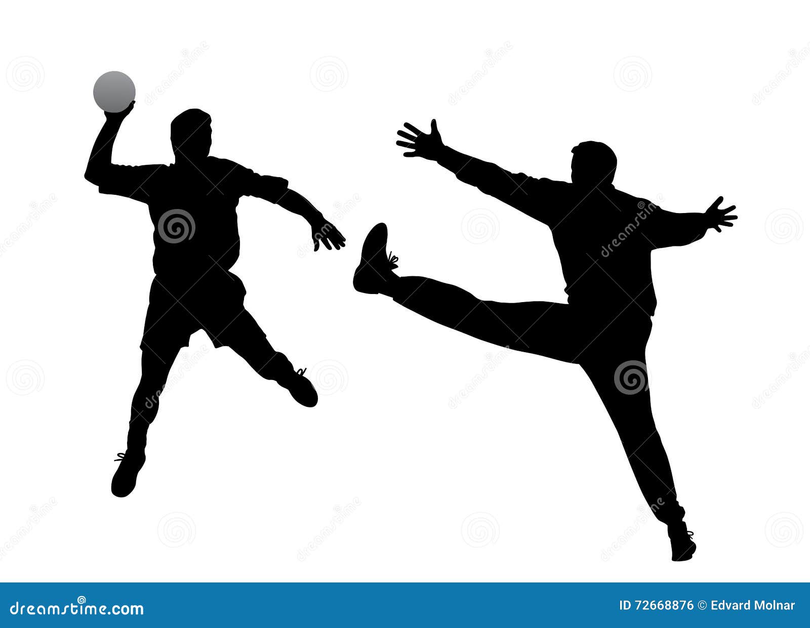 Joueur Et Gardien De But De Handball Illustration de Vecteur ...