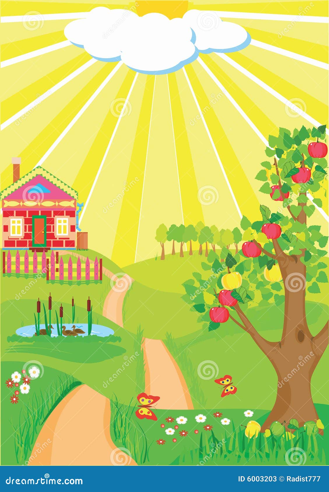 Jour ensoleillé illustration de vecteur. Illustration du couleur - 6003203