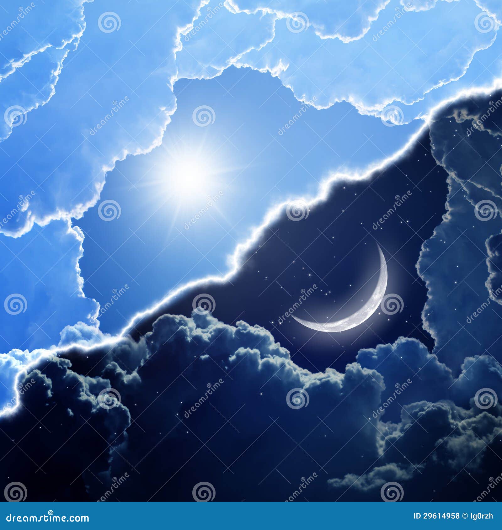 Jour et nuit photo stock. Image du lumineux, faisceau - 29614958