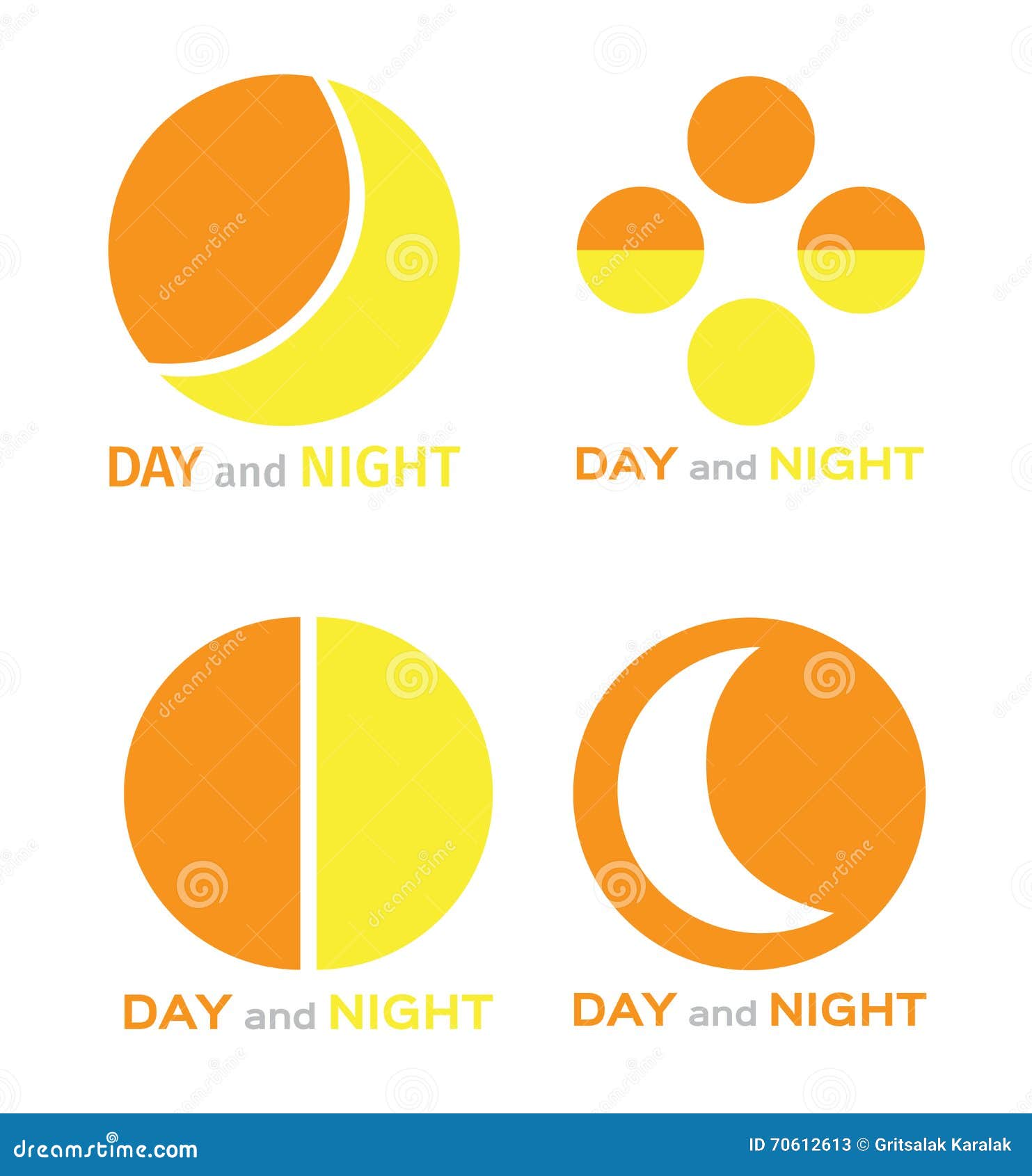 Jour et nuit logo illustration stock. Illustration du rayons - 70612613