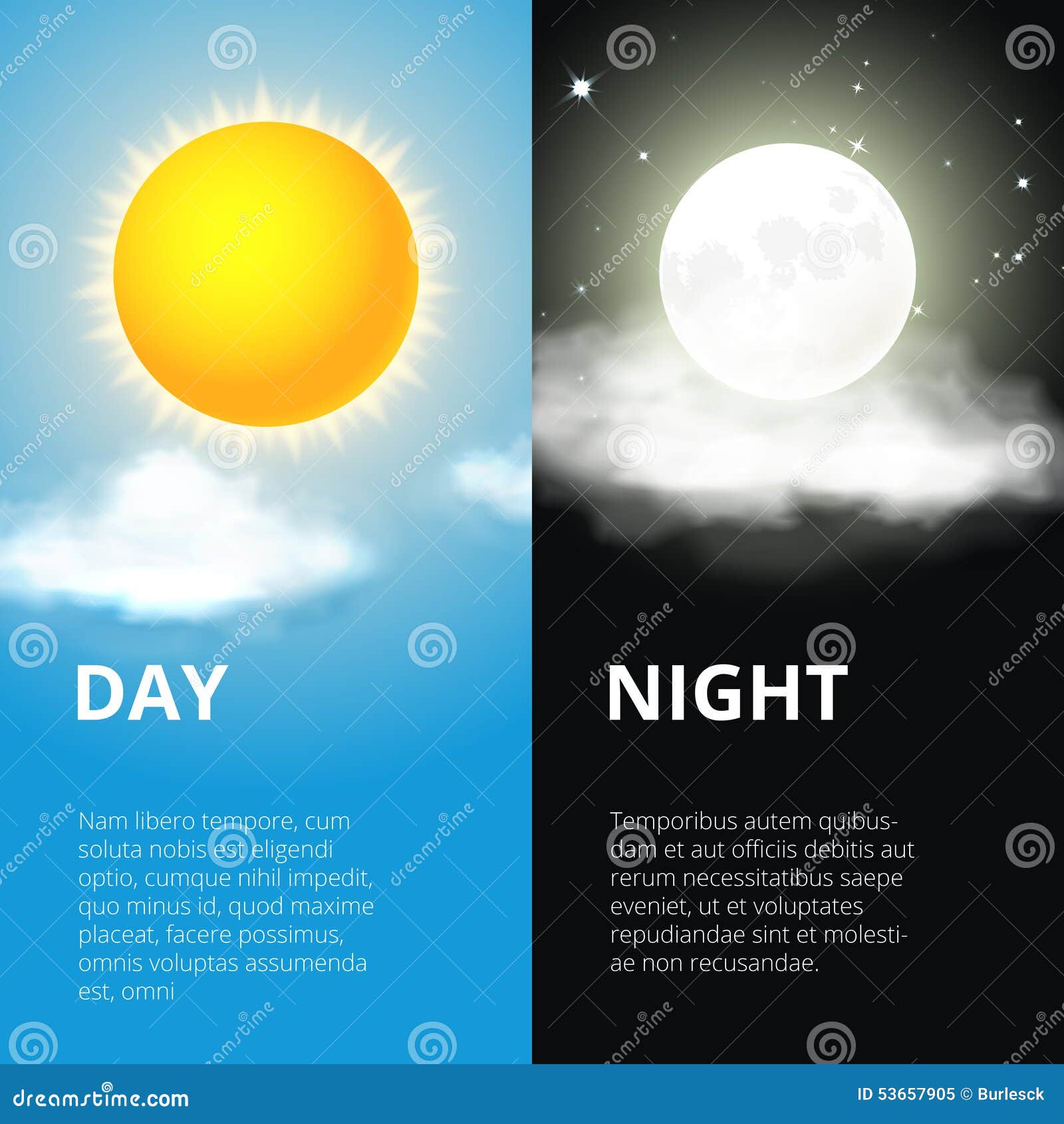 Jour Et Nuit, Lune Du Soleil Illustration de Vecteur - Illustration du ...