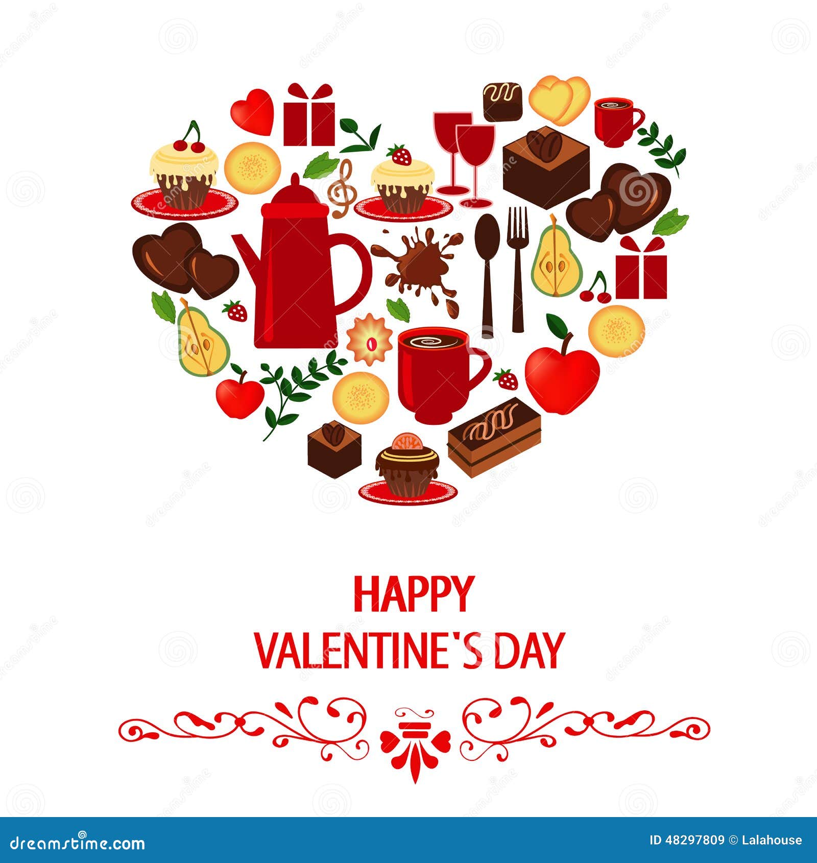 Jour Heureux Du `s De Valentine Illustration de Vecteur - Illustration ...