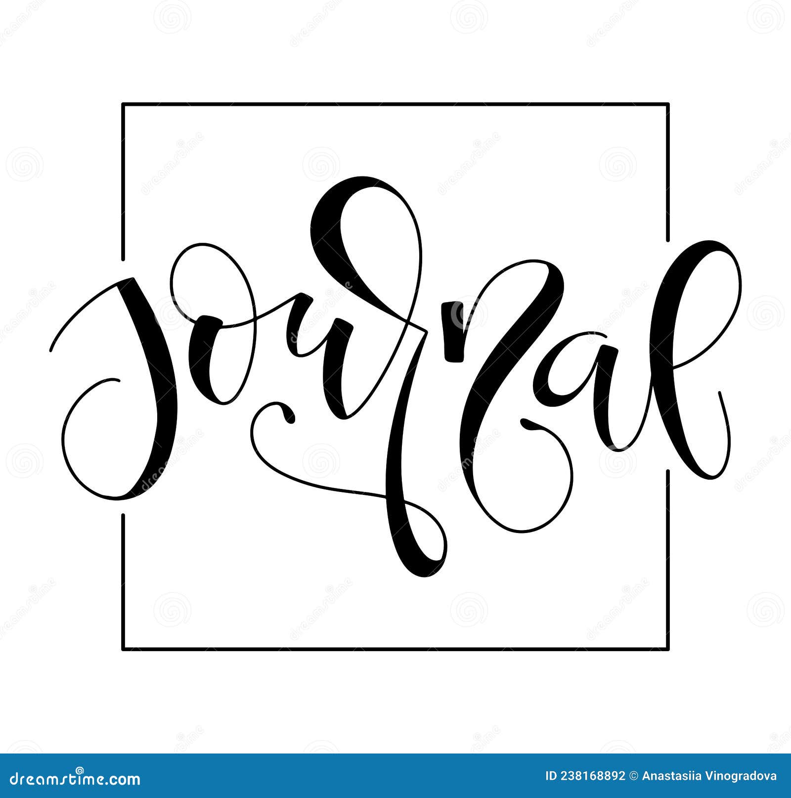 Journal - Black Lettering Isolated on White Background, Vector ...