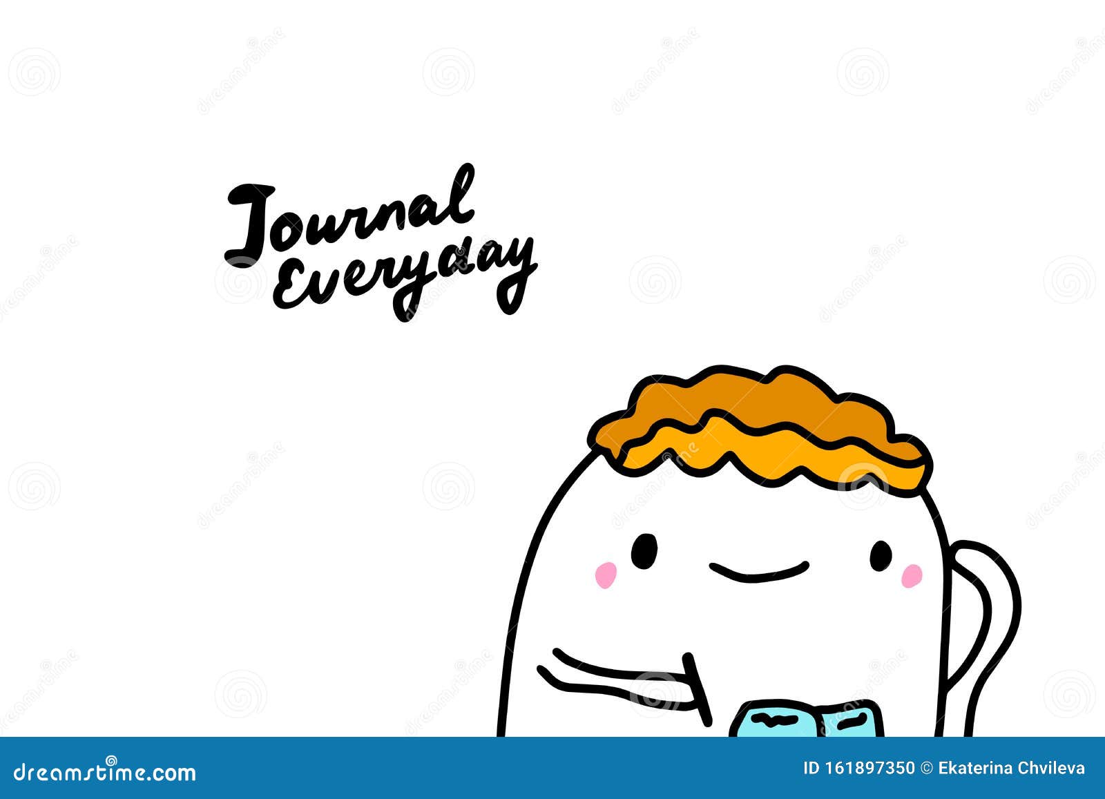 Journal Everything Hand Drawn Vector Illustration in Cartoon Comic ...