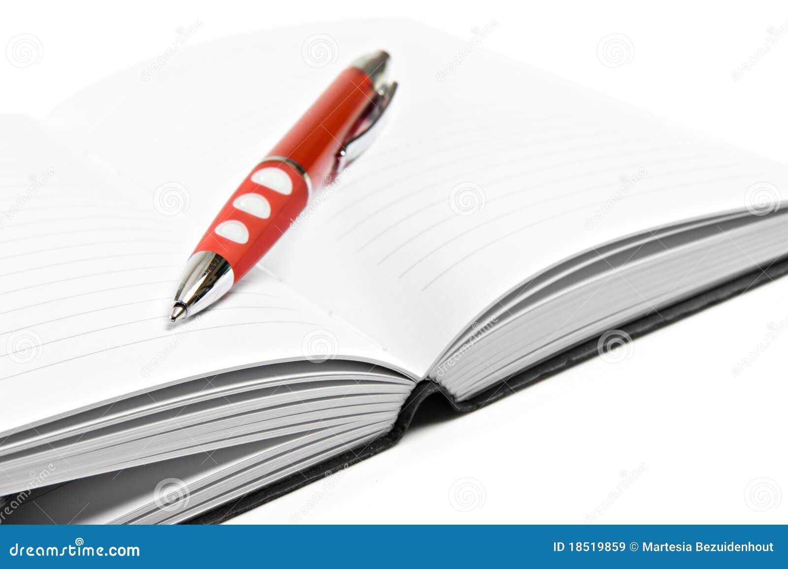 Journal with red pen stock image. Image of note, education - 18519859
