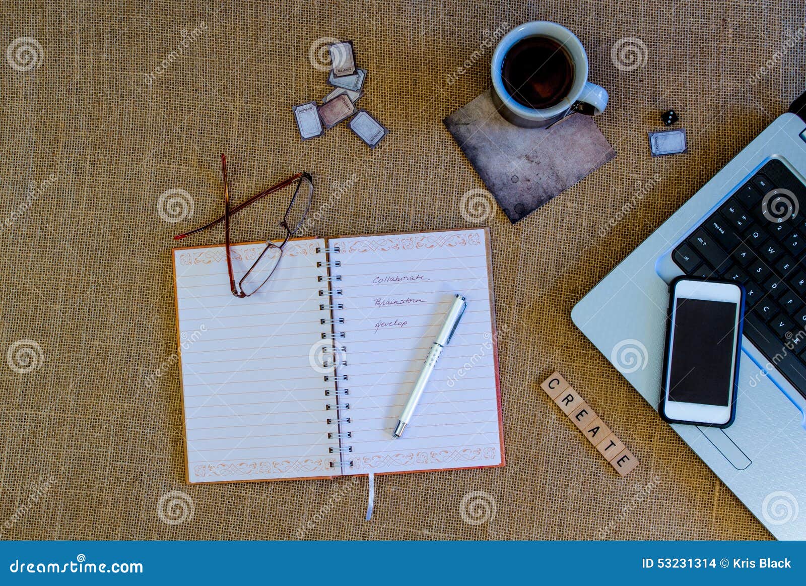 Journal Scene with Open Journal Book Stock Photo - Image of cell, entry ...