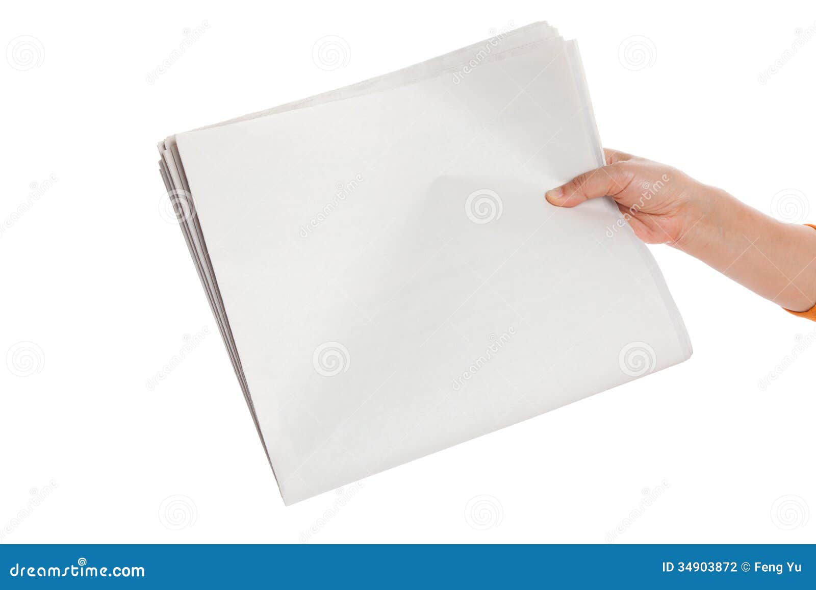 Journal vide photo stock. Image du blanc, isolement, main - 34903872