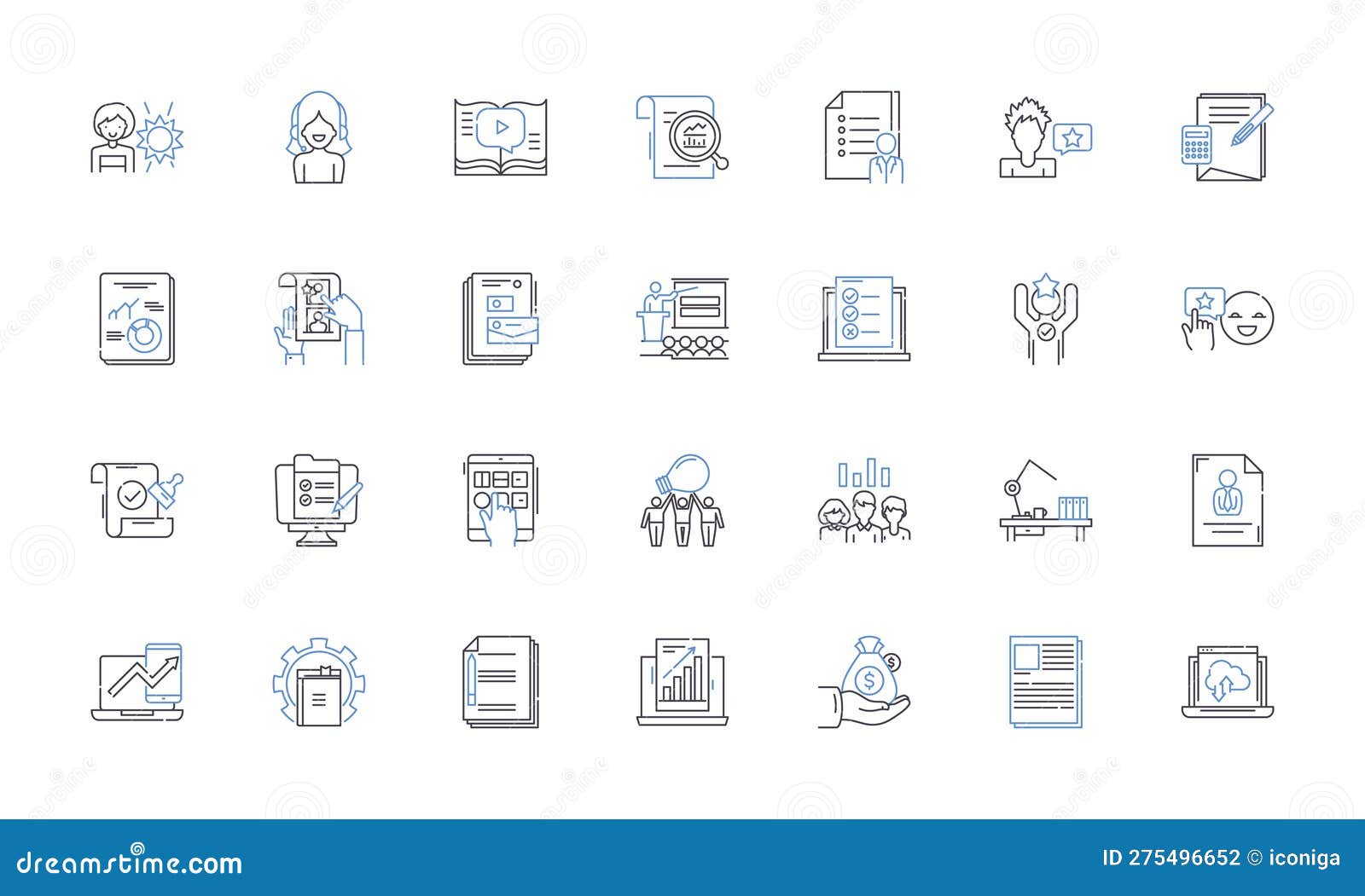 Journaling Line Icons Collection. Reflection, Thoughts, Emotions ...