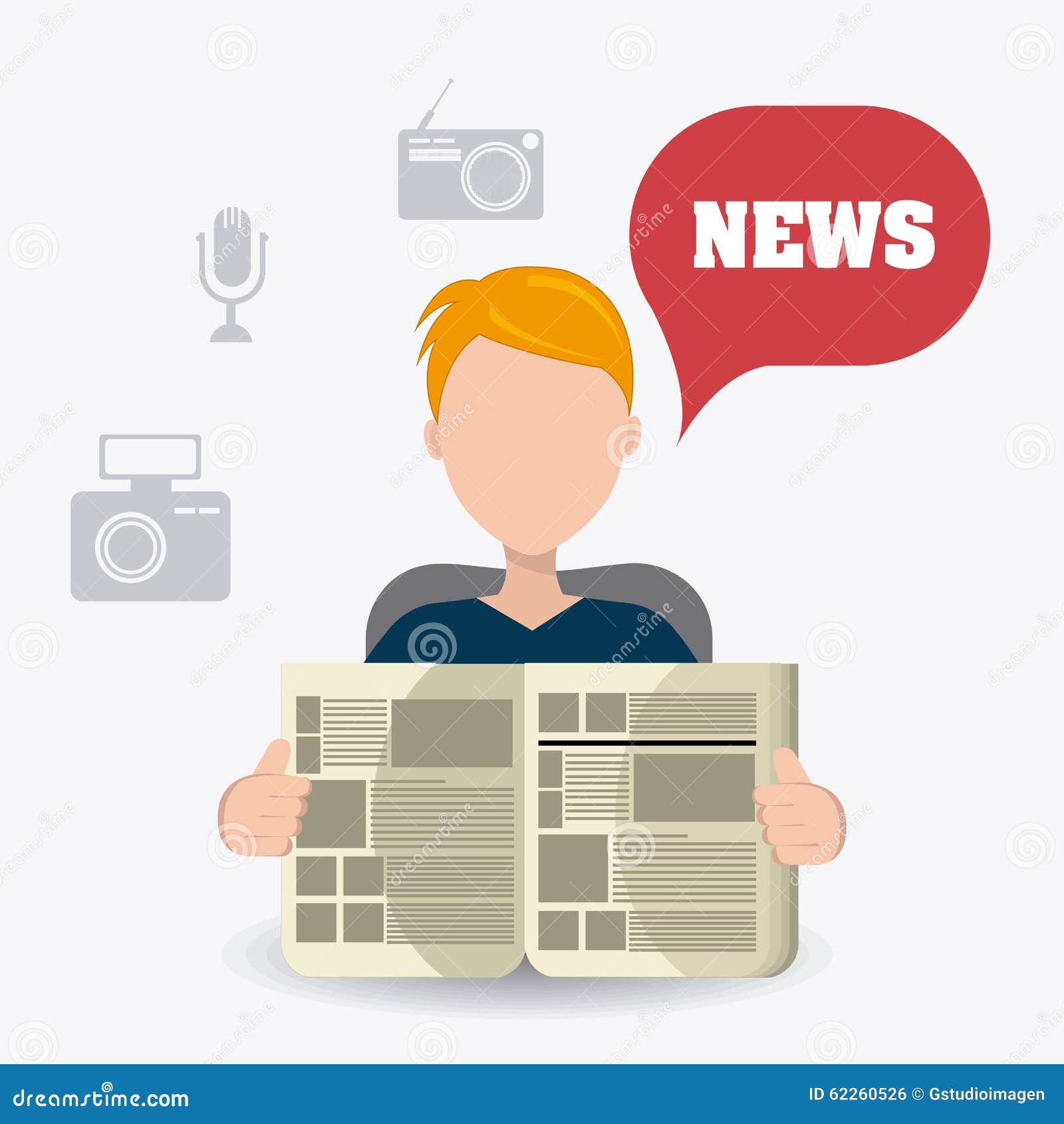 Journalism design. stock illustration. Illustration of newspaper - 62260526