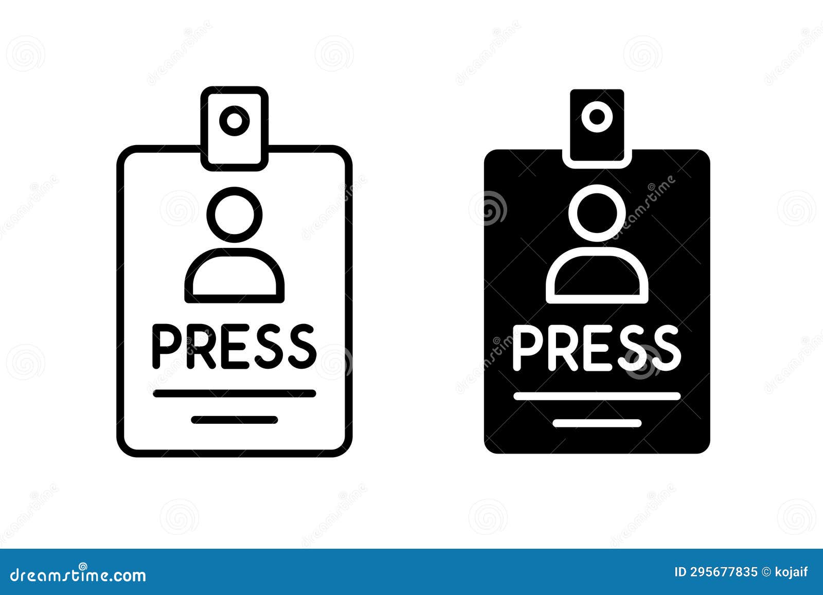 Journalism Icon Vector Set. Press Badge Symbol Stock Vector ...