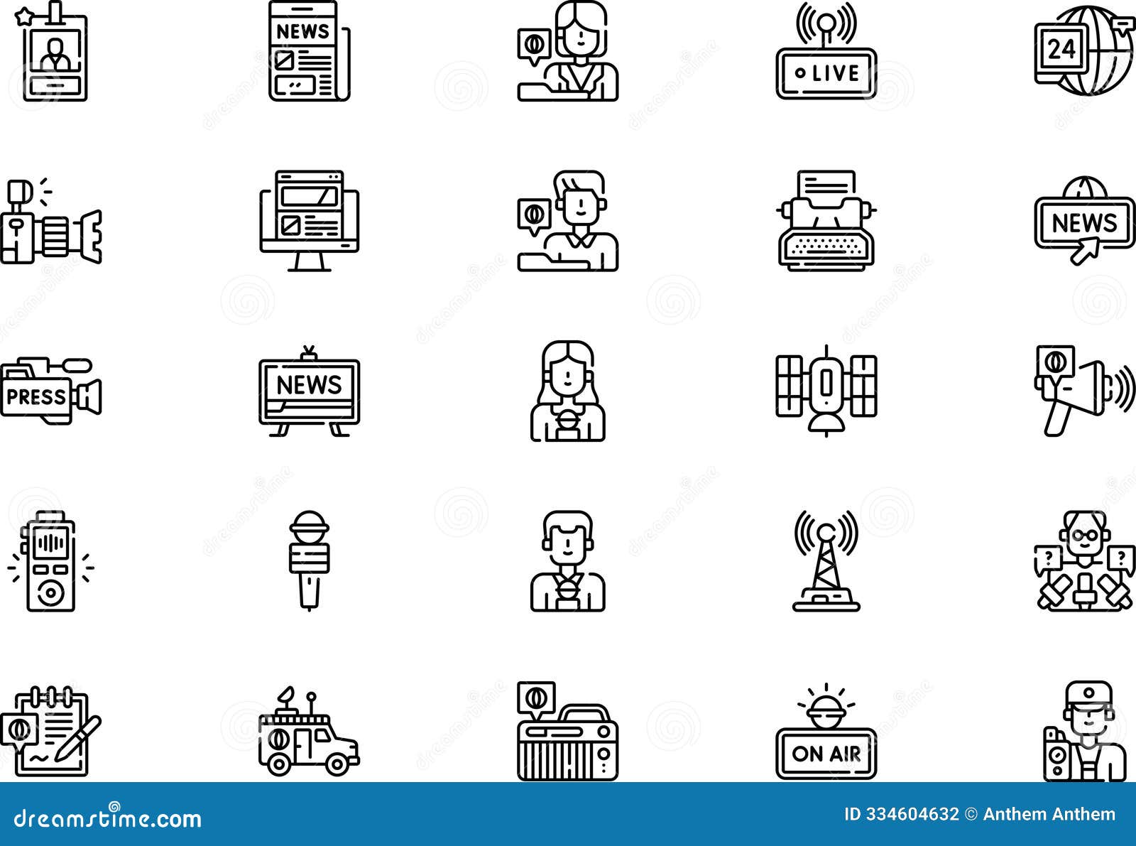 Journalism Icons Collection is a Vector Illustration with Editable ...