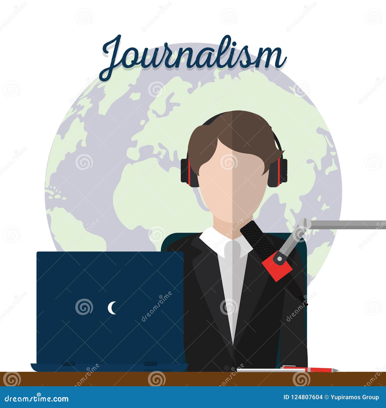 Journalism and journalist stock vector. Illustration of business ...