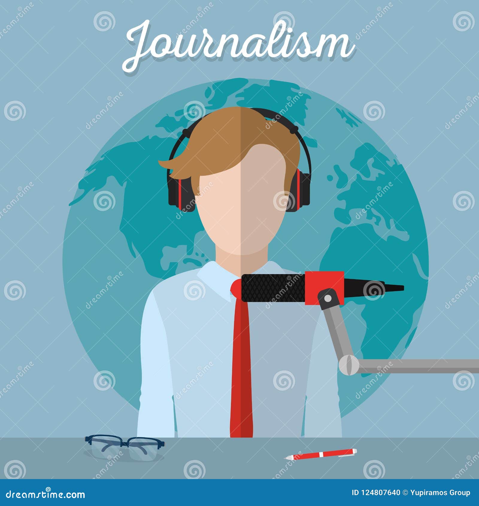 Journalism and journalist stock vector. Illustration of symbol - 124807640