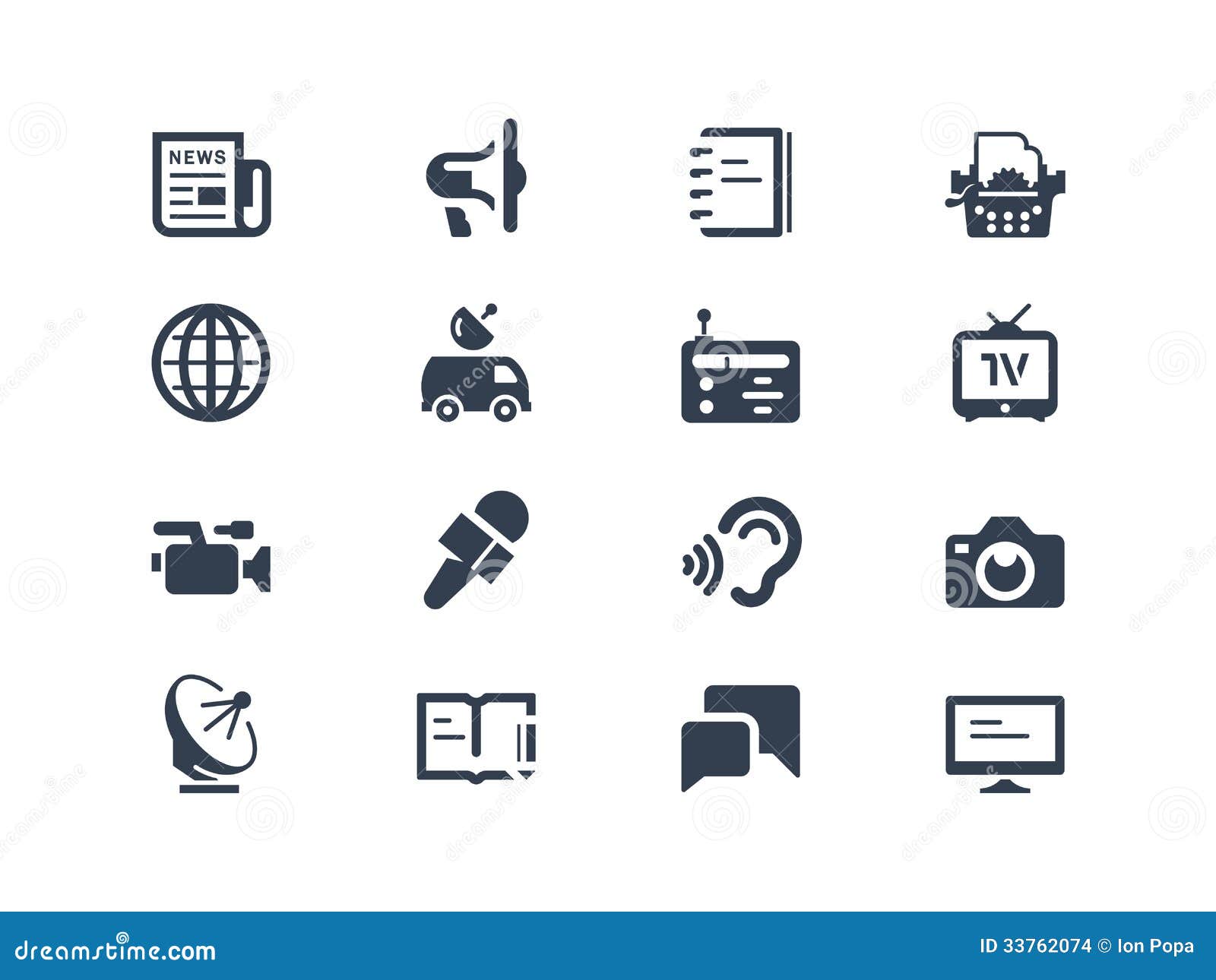 Journalism And Press Icons Stock Images - Image: 33762074