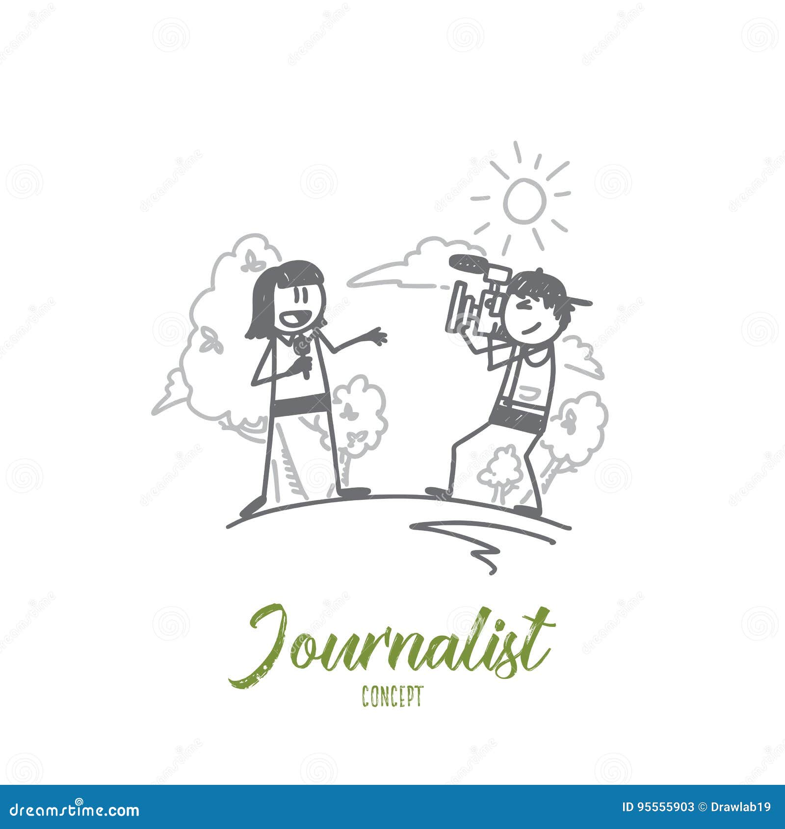 Journalist Concept. Hand Drawn Isolated Vector Stock Vector ...