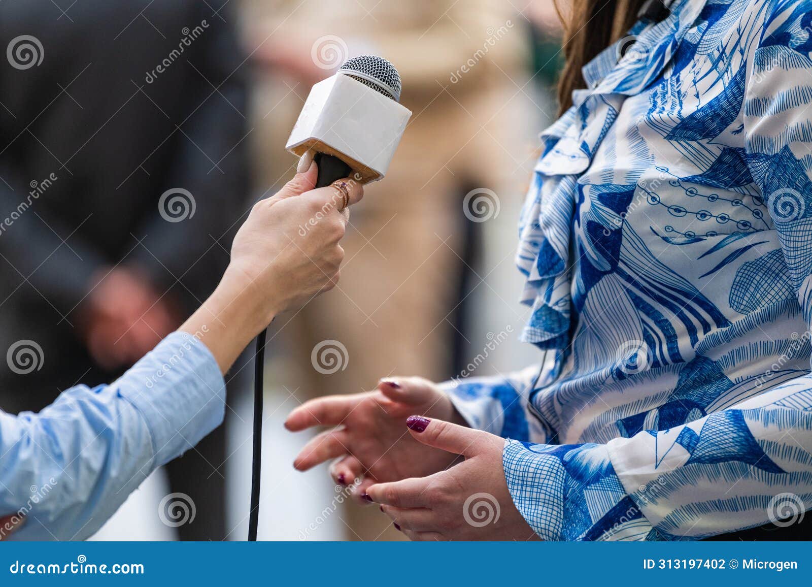 A Journalist Conducts an Interview, Capturing Reactions and Insights ...