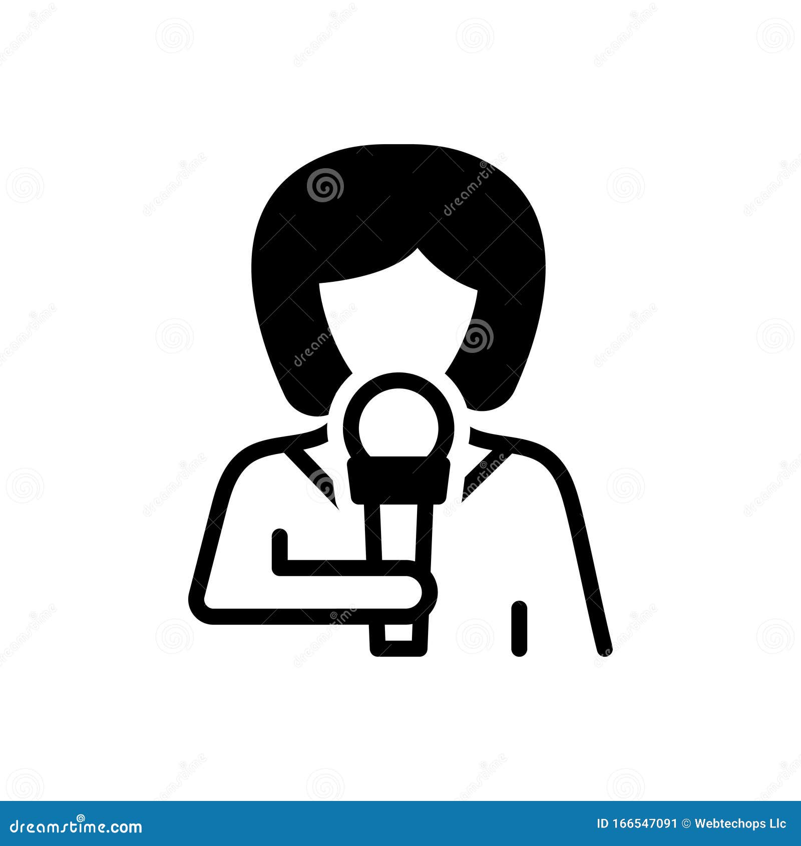 Black Solid Icon for Journalist, Publicist and Pressman Stock Vector ...