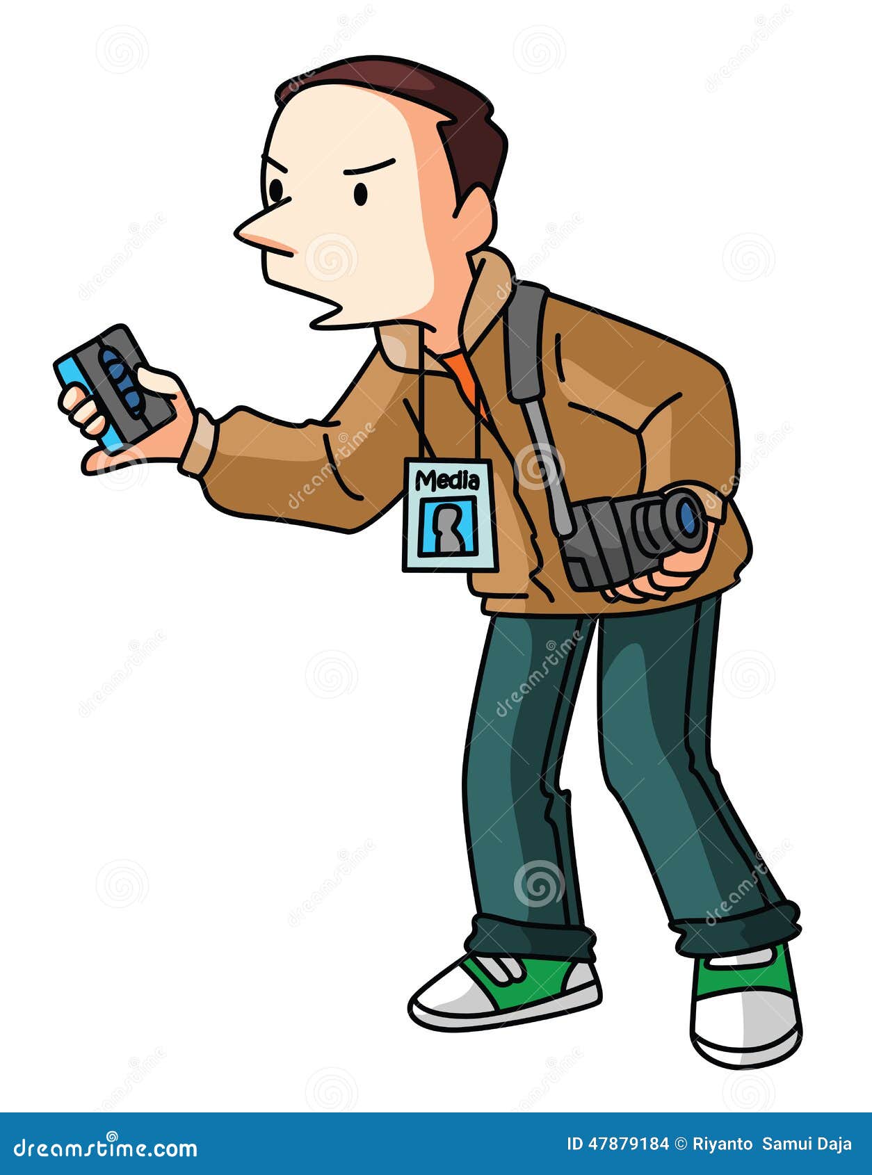 Journalist stock vector. Illustration of businessman - 47879184