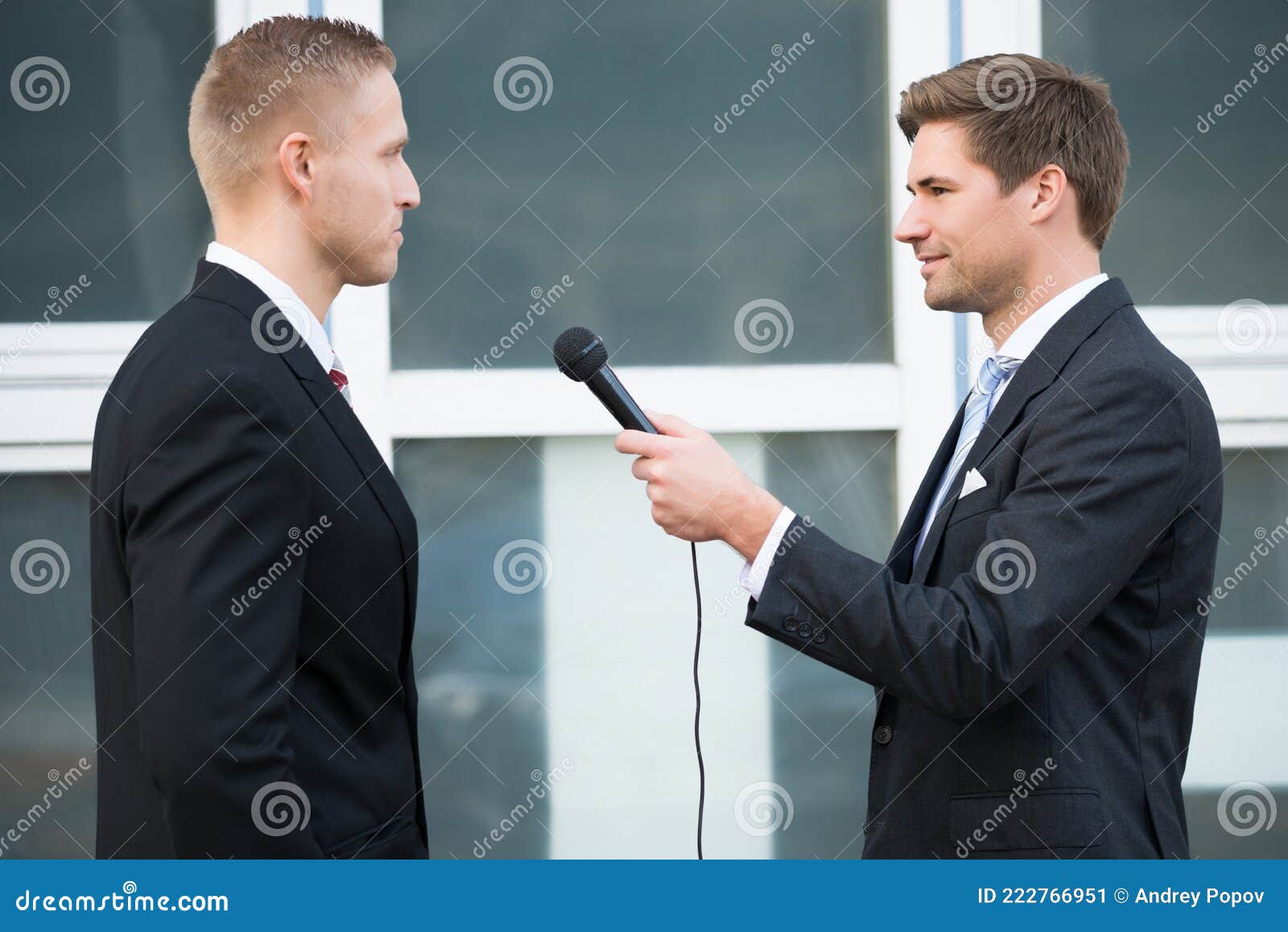 Journalist Interviewing Businessman Outdoors Stock Image - Image of ...
