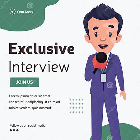 Banner Design of Exclusive Interview Stock Vector - Illustration of ...
