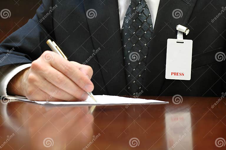 Journalist and Press Identification Card Stock Photo - Image of news ...
