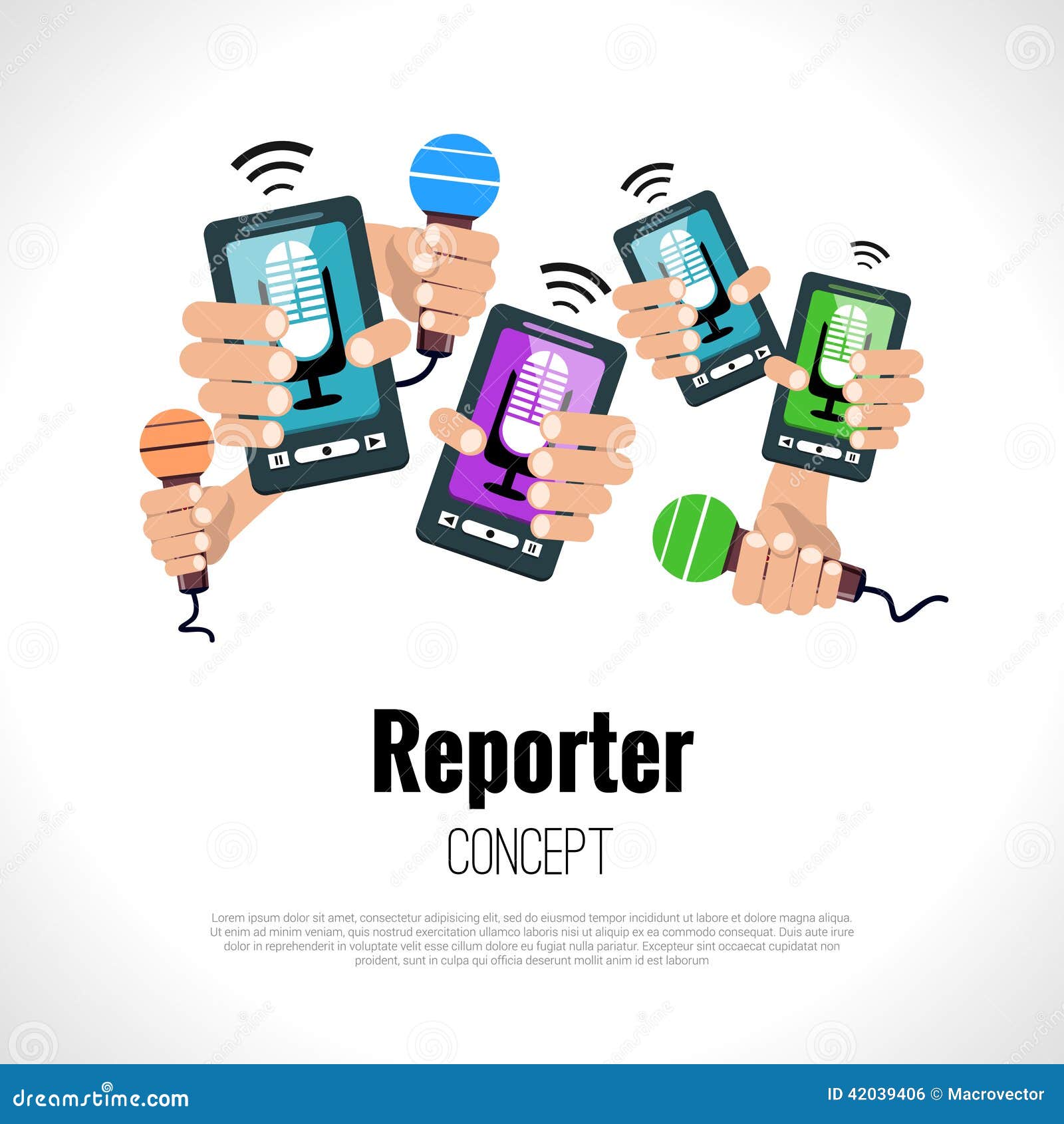 Journalist Reporter Concept Stock Vector - Illustration of news ...