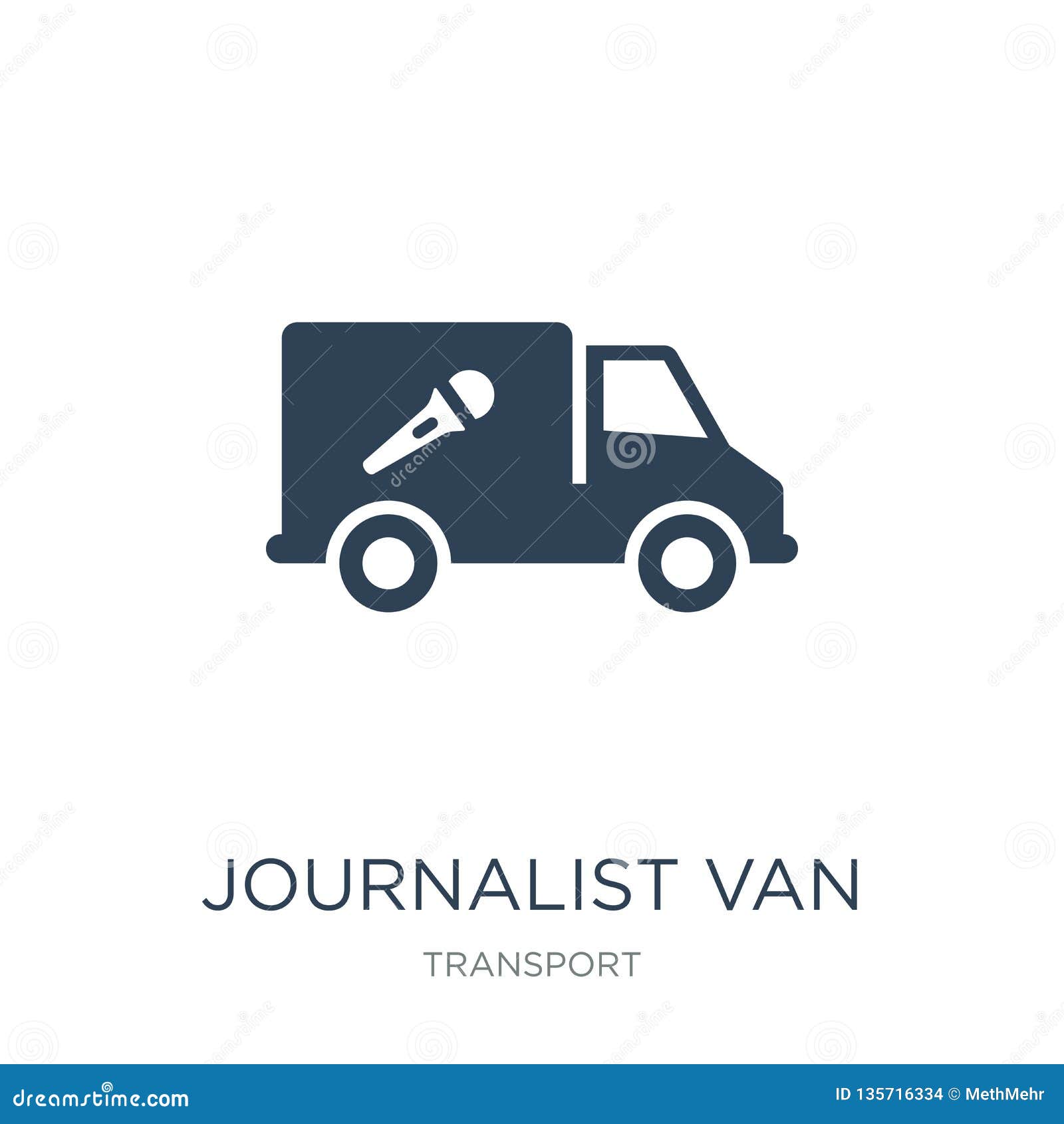 Journalist Van Icon in Trendy Design Style. Journalist Van Icon ...