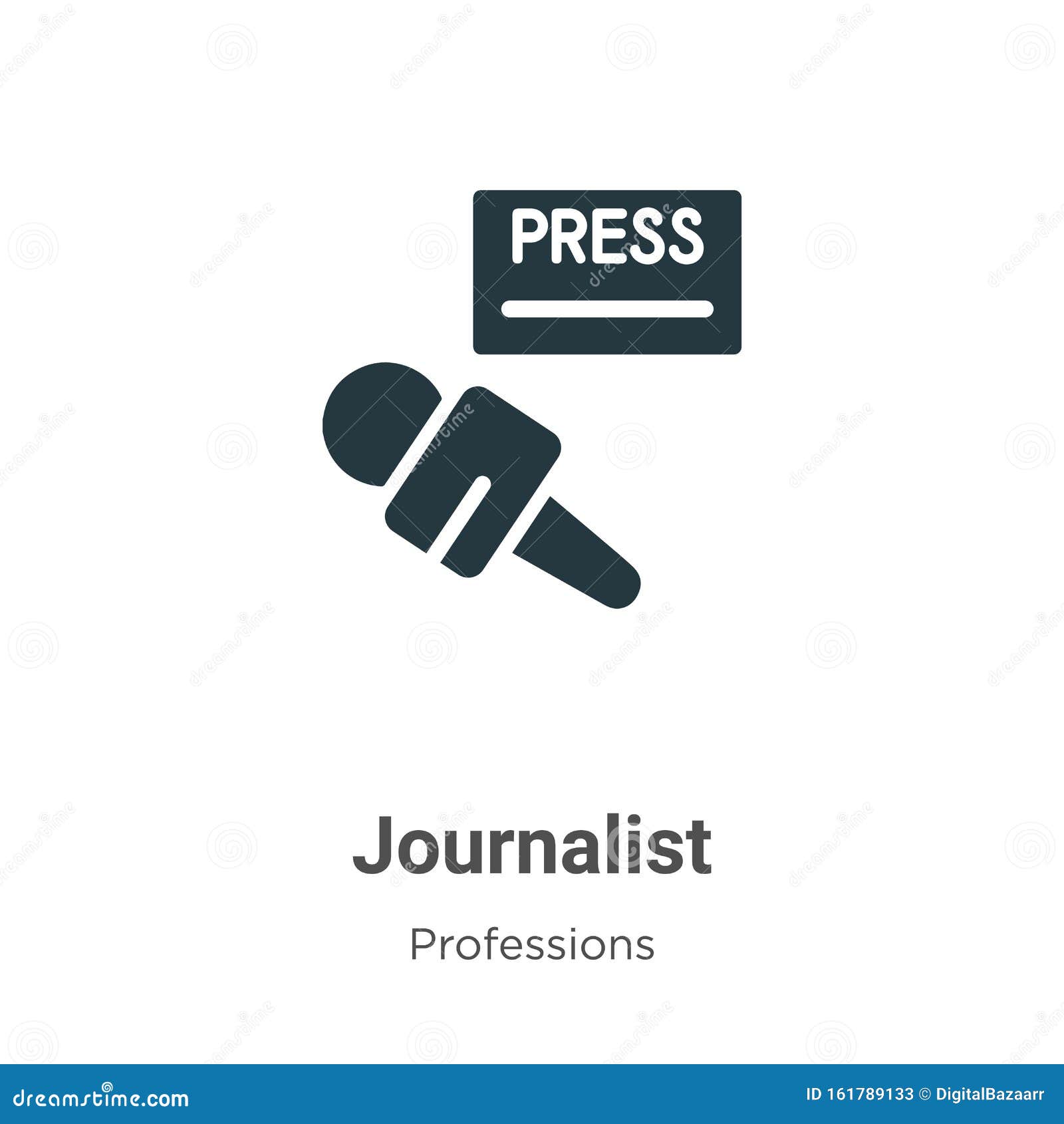 Journalist Vector Icon on White Background. Flat Vector Journalist Icon ...