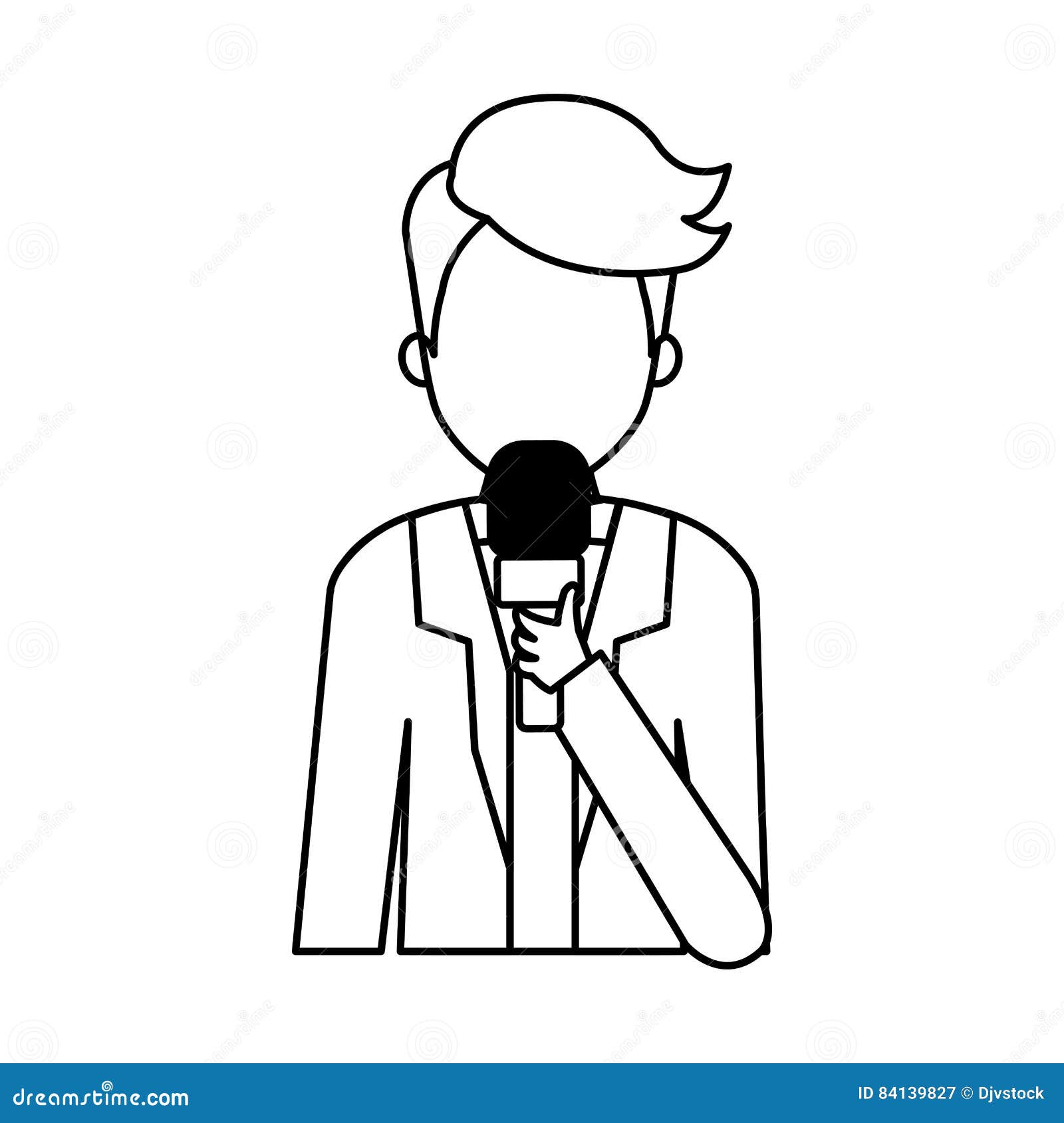 Journalista com microfone ilustração stock. Ilustração de paparazzi ...