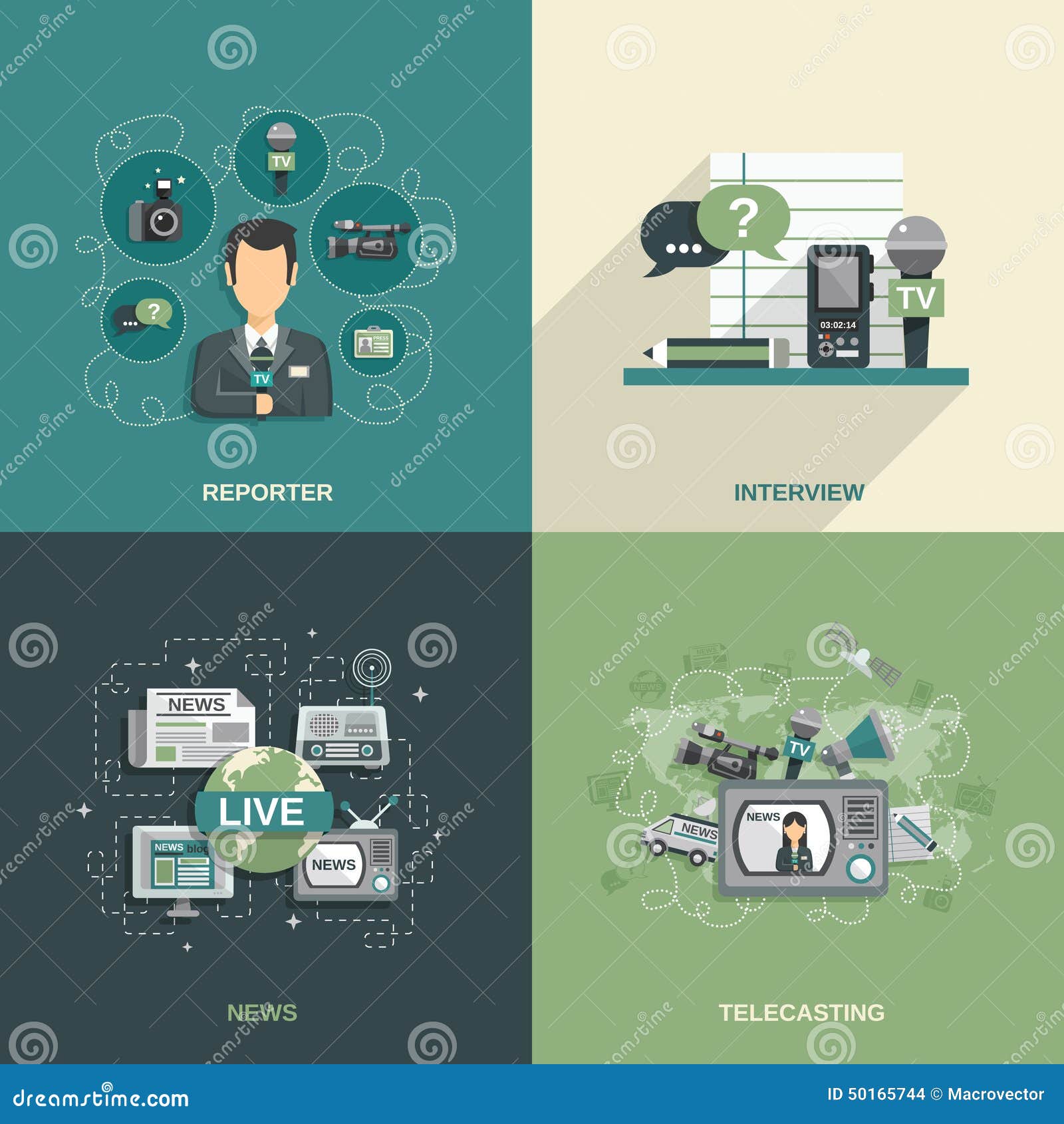 Journalista Icon Flat ilustração do vetor. Ilustração de branco - 50165744