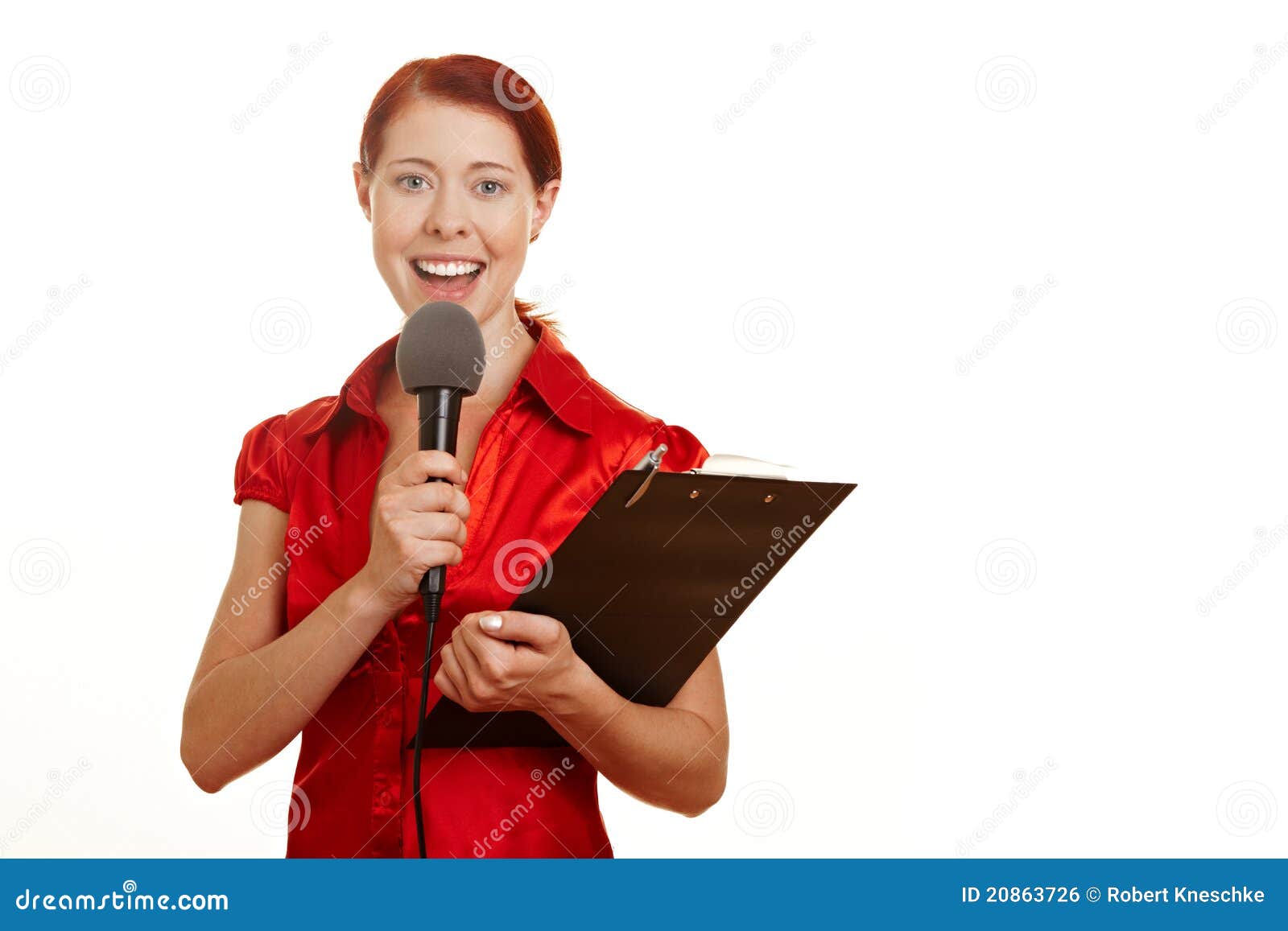 Journaliste Avec Le Microphone Photo stock - Image du causerie ...