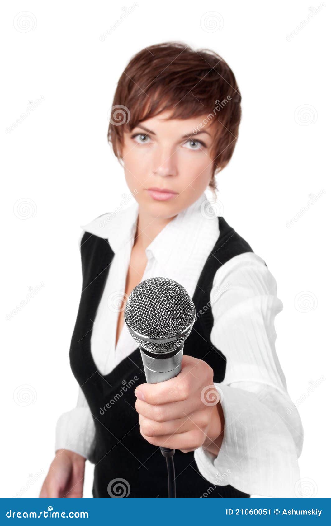 Journaliste Avec Le Microphone Image stock - Image du entrevue ...