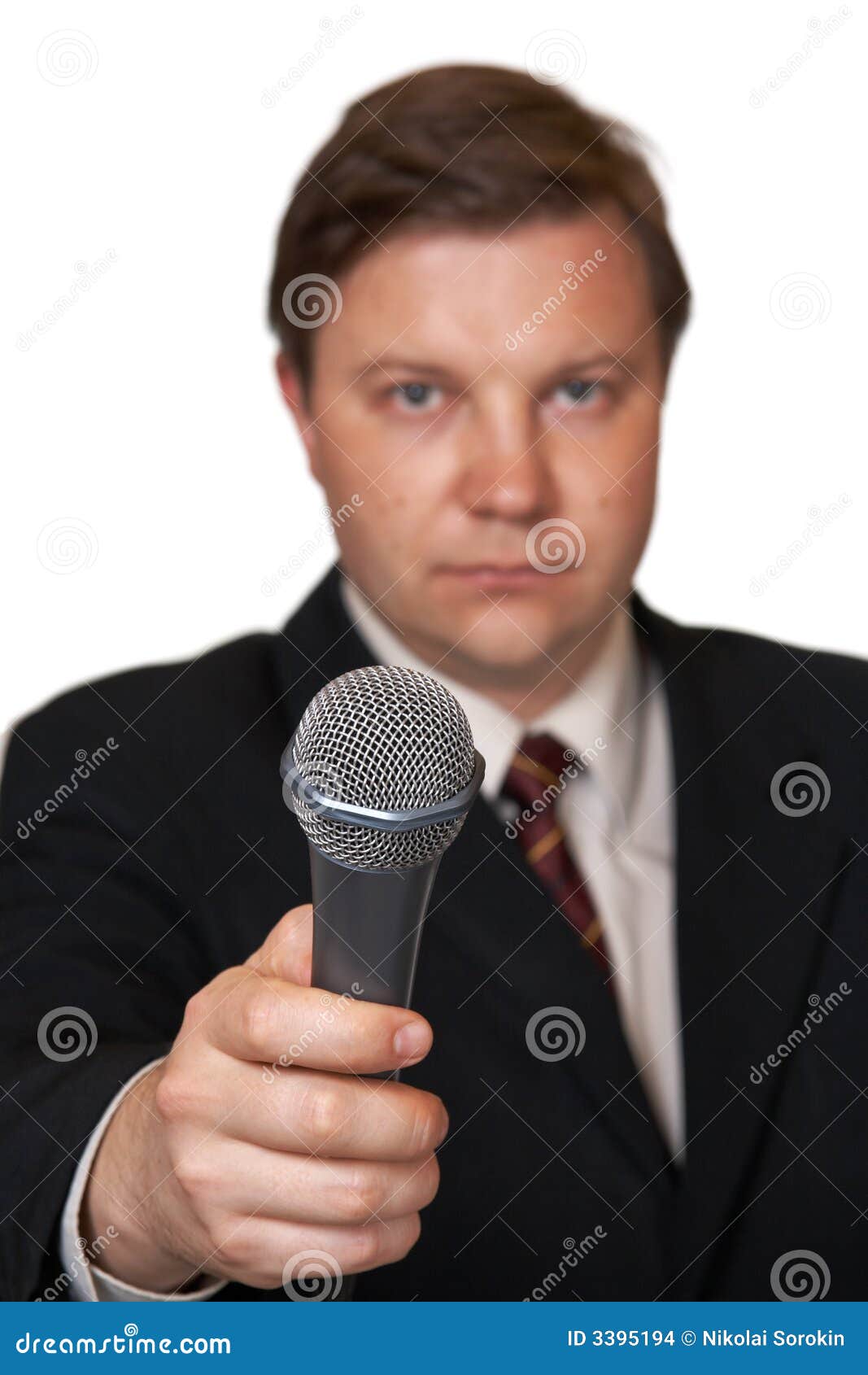 Journaliste Avec Le Microphone Photo stock - Image du microphone ...