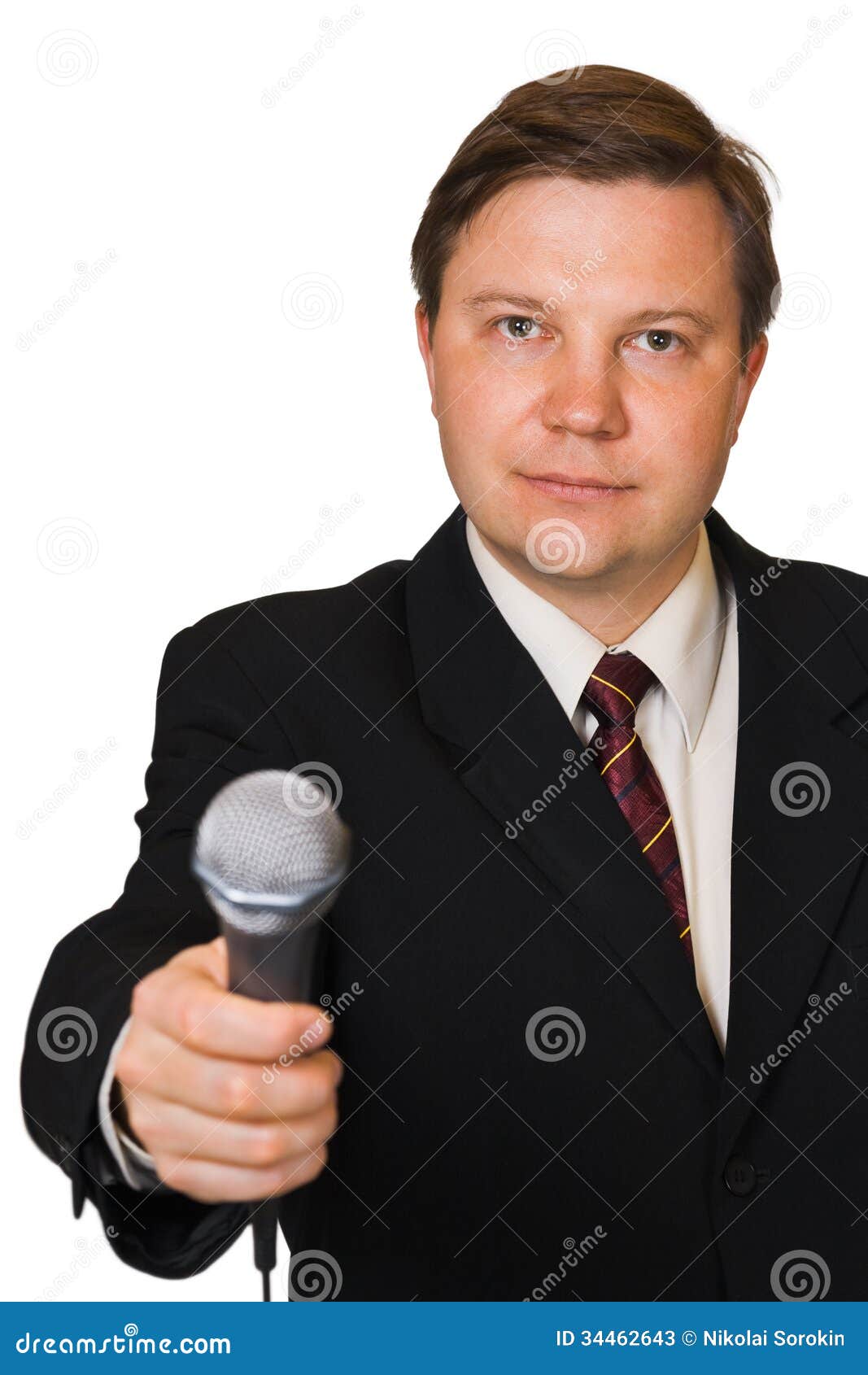 Journaliste Avec Le Microphone Image stock - Image du conférence ...