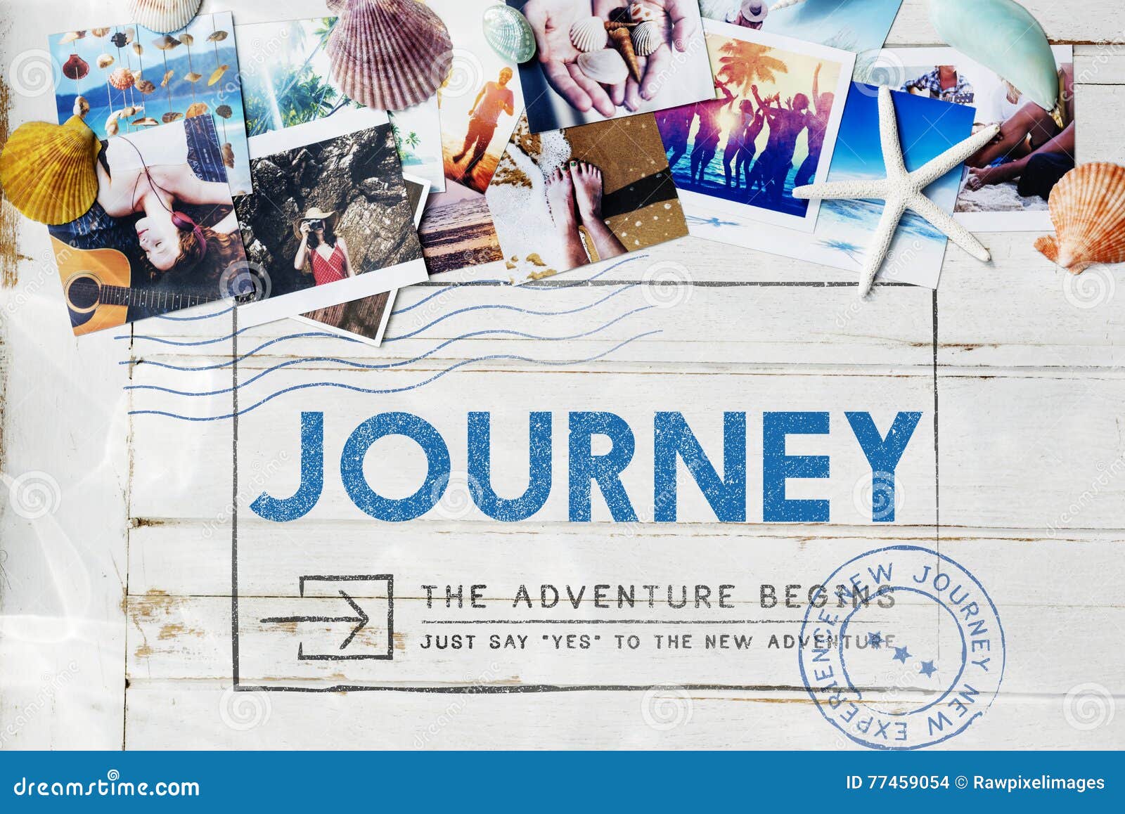 Journey Adventure Post Stamp Travel Concept Stock Photo - Image of ...