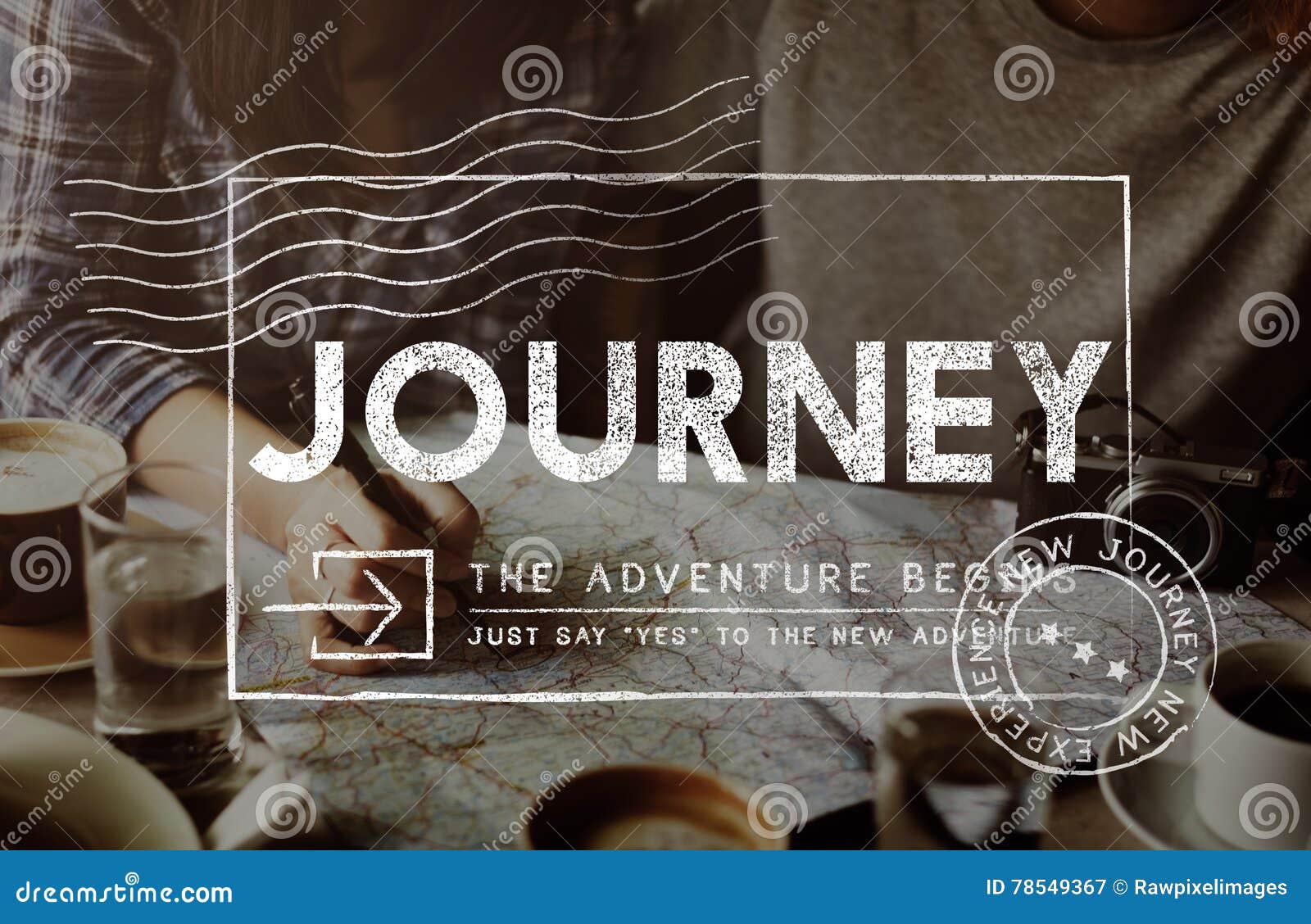 Journey Adventure Post Stamp Travel Concept Stock Image - Image of ...