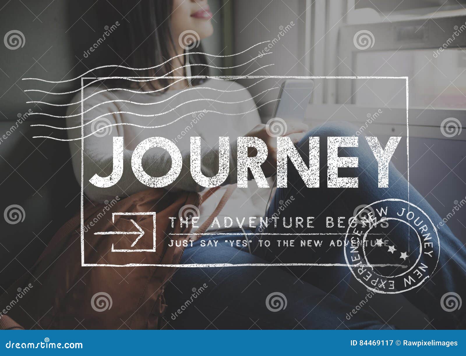 Journey Adventure Post Stamp Travel Concept Stock Image - Image of ...