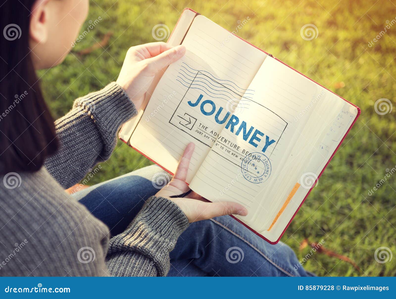 Journey Adventure Post Stamp Travel Concept Stock Photo - Image of park ...