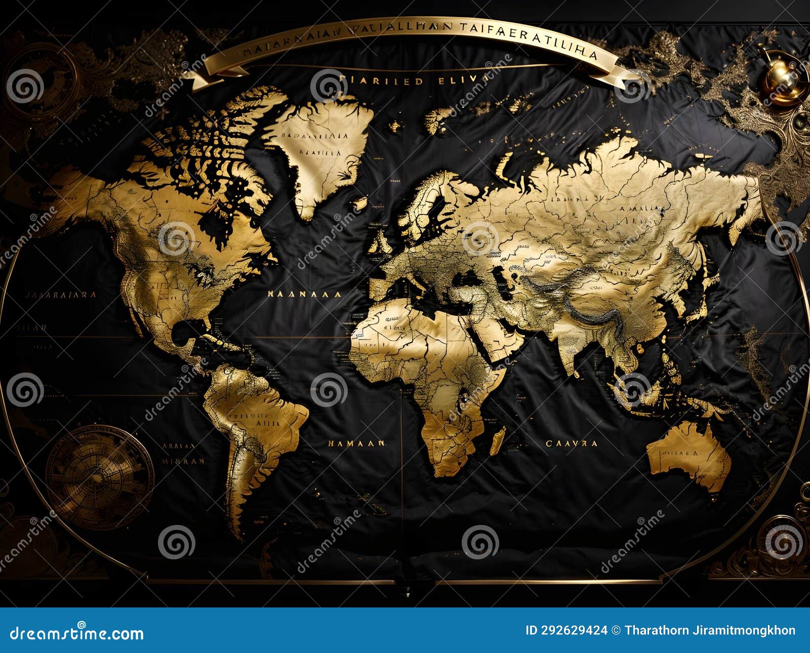 Pangea Panorama: Ancient World Map Impressions Stock Illustration ...
