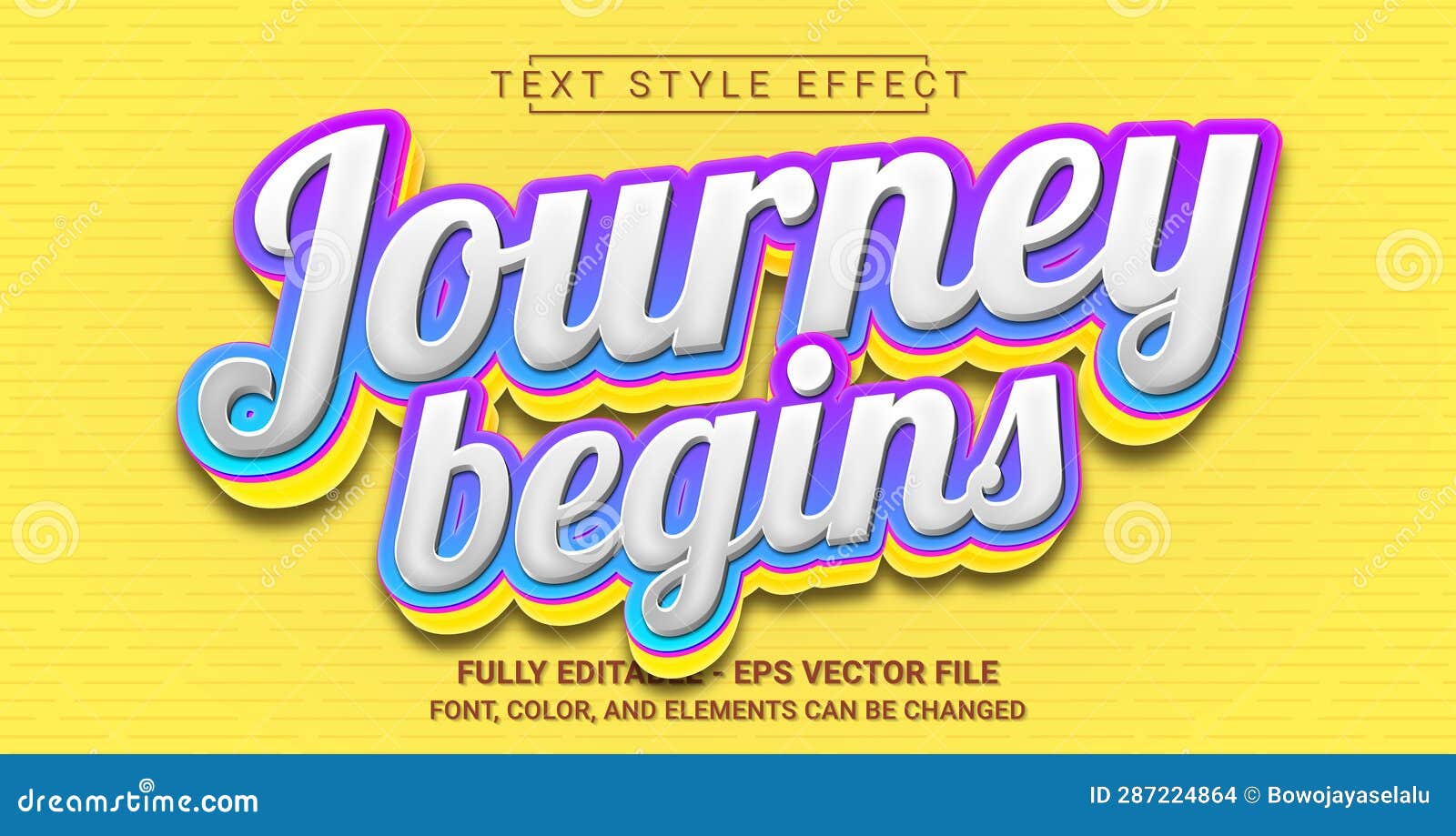 Journey Begins Text Style Effect. Editable Graphic Text Template Stock ...