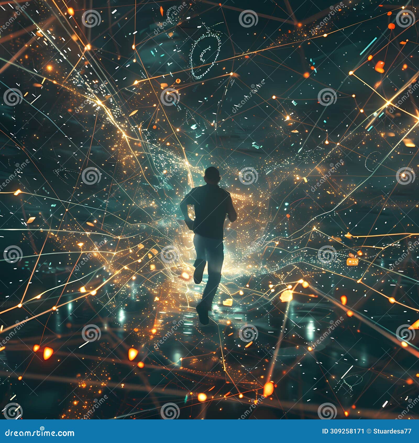 Journey through Data Universe AI Generative Stock Image - Image of ...