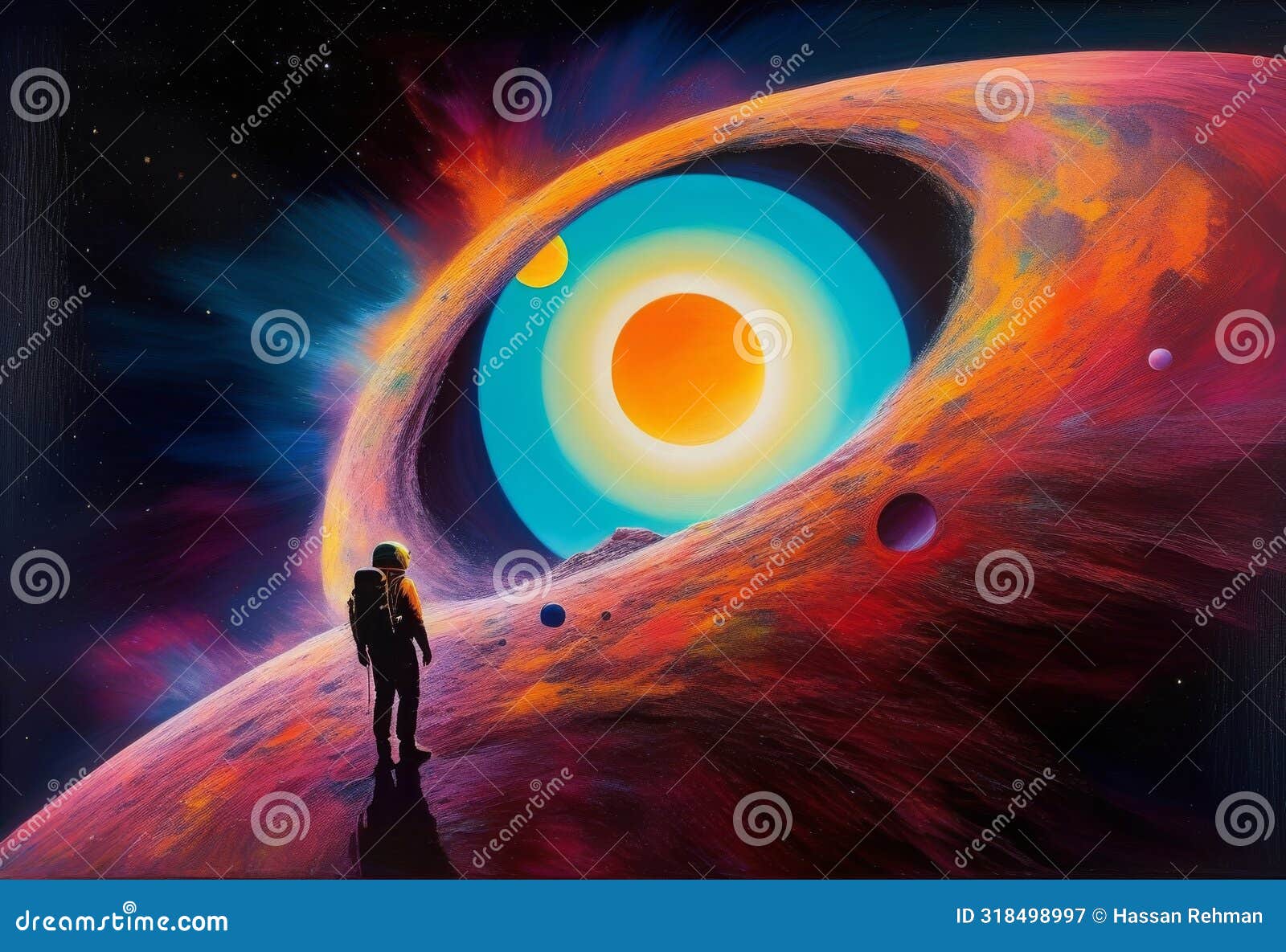 Journey of the Eclipse Explorer in Technicolor Stock Illustration ...